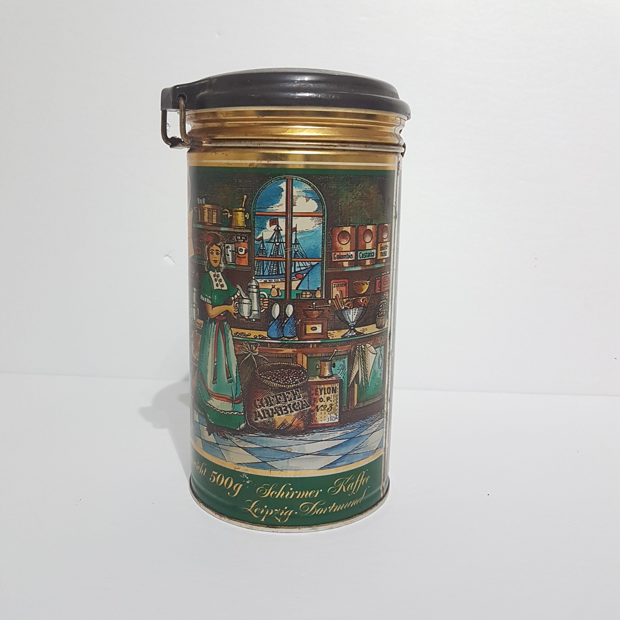 Caffee Tin, West Germany, Schirmer Kaffee Tin, Traditions Caffee Tin ...