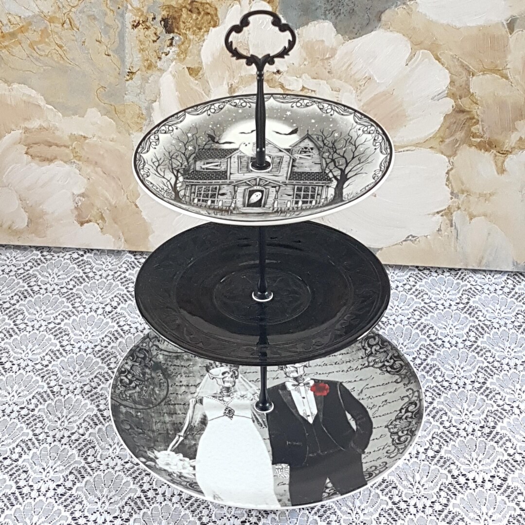 3 Tier Black Cake Stand for Spooky Halloween Party Decor and Serving - Etsy