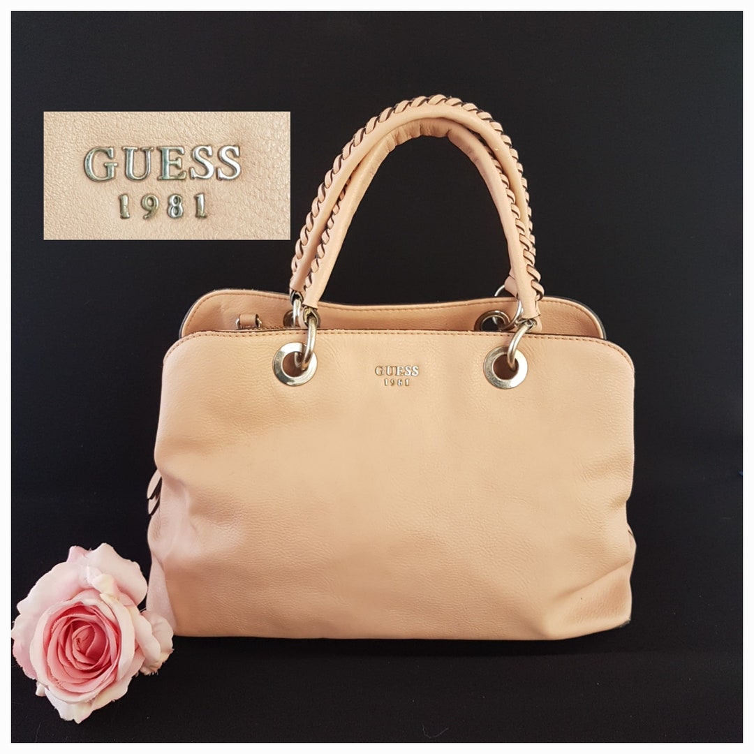 GUESS FYNN Blush Top Handle Satchel, GUESS 1981 Logo - Etsy