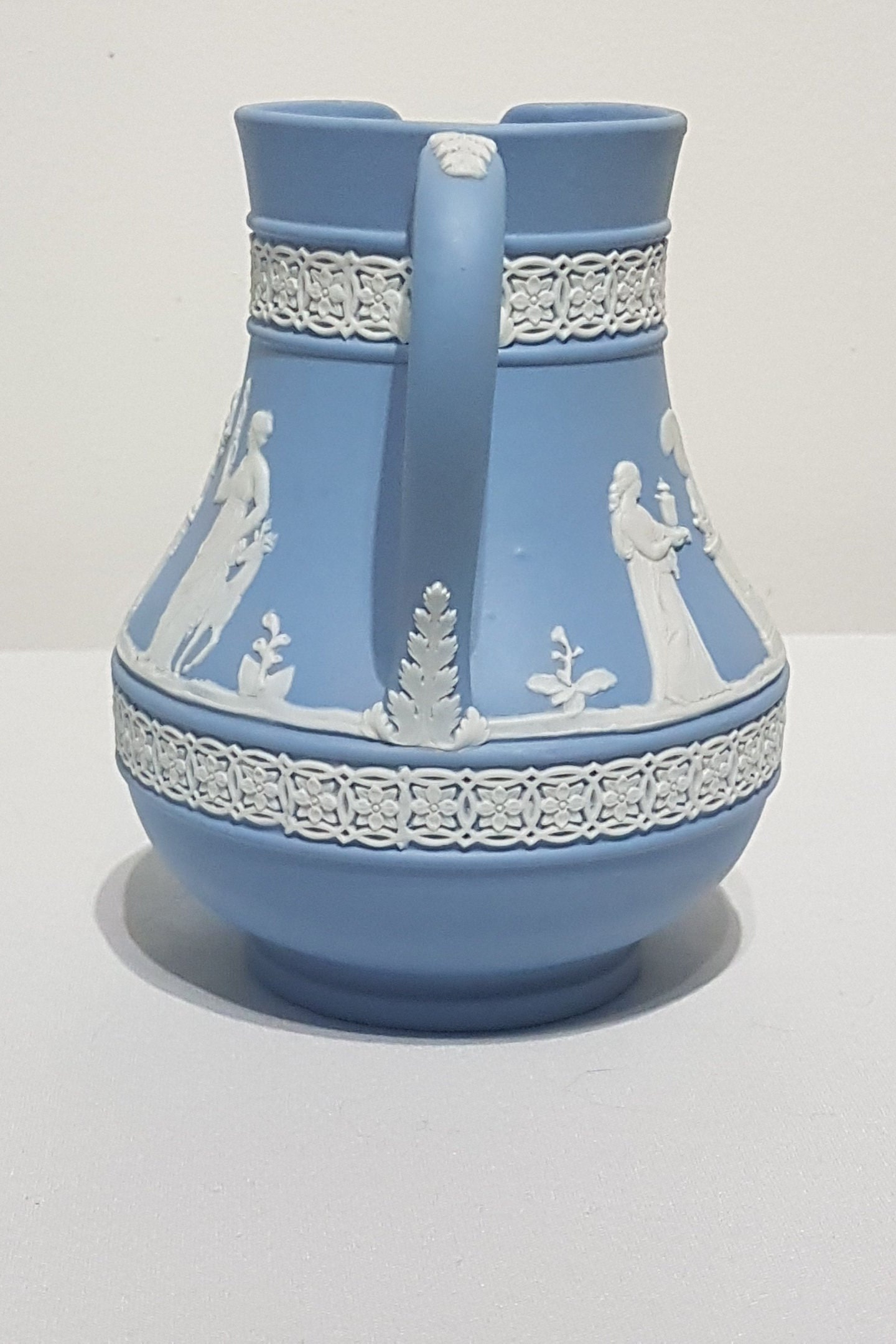 1953 Wedgwood Jasperware Blue and White Jasper, 5 1/4 Etruscan Jug ...