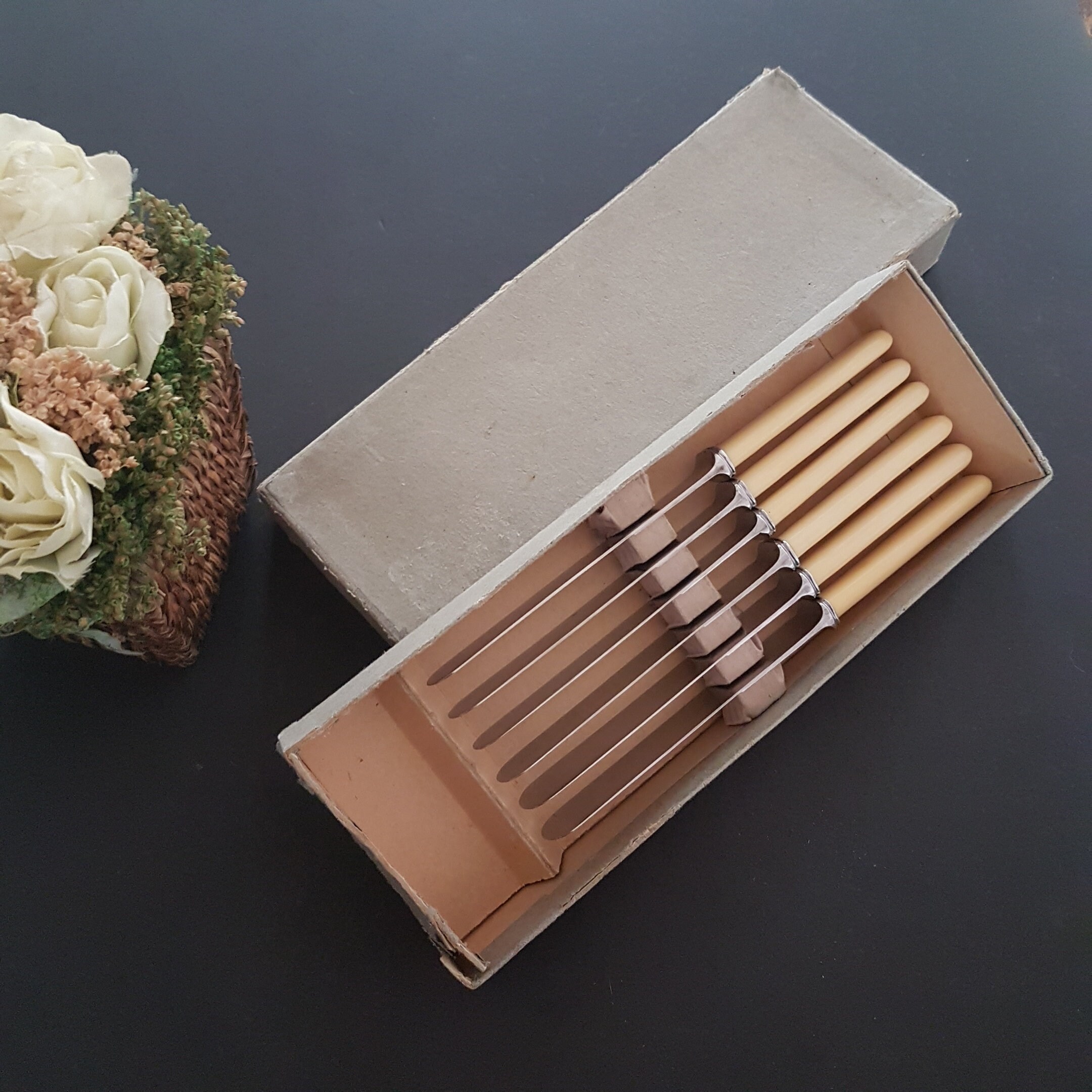 Vintage McGlashan Clark & Co Bakelite Knife Set of 6, In Box, Firth ...