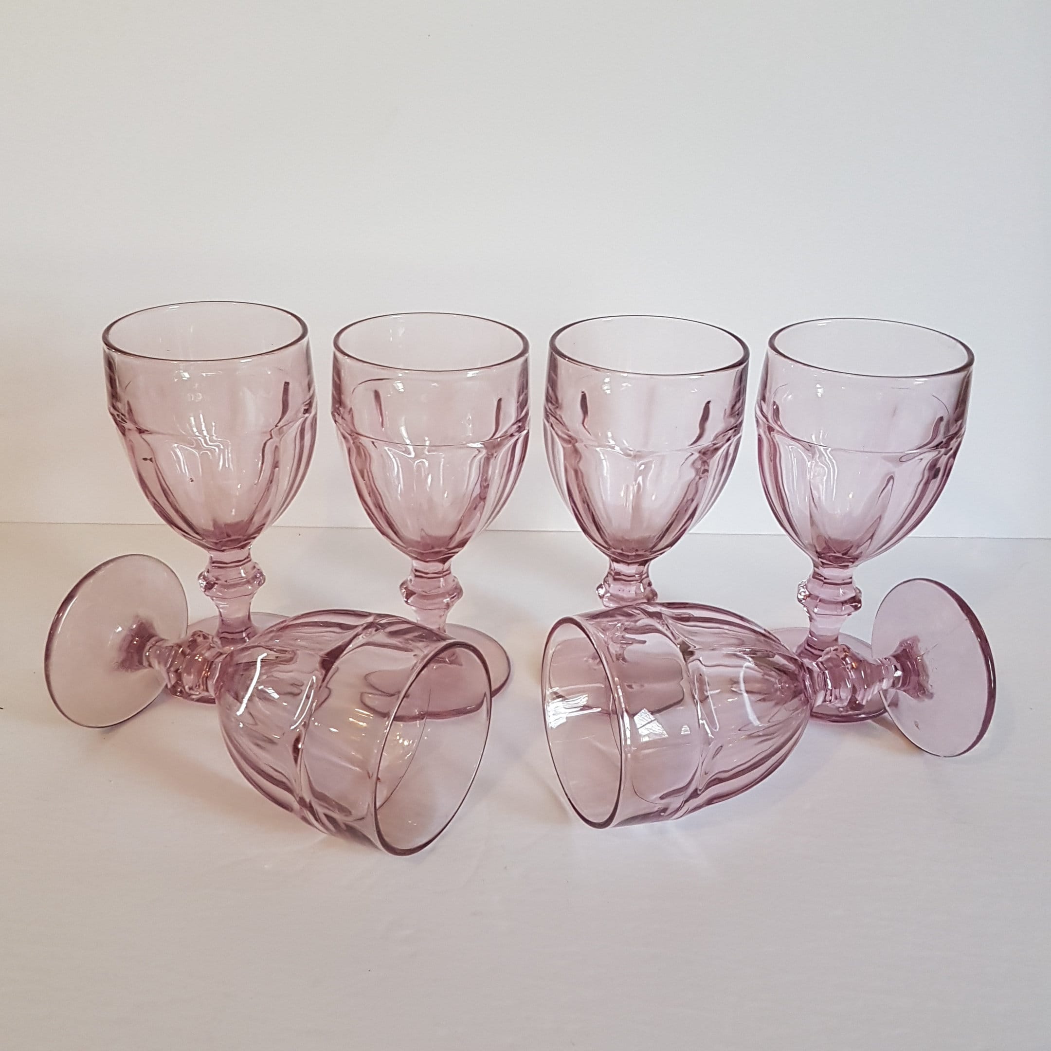 8oz or 10oz Vintage Libbey Gibraltar Duratuff, Pink Plum, Set of 6 Iced ...