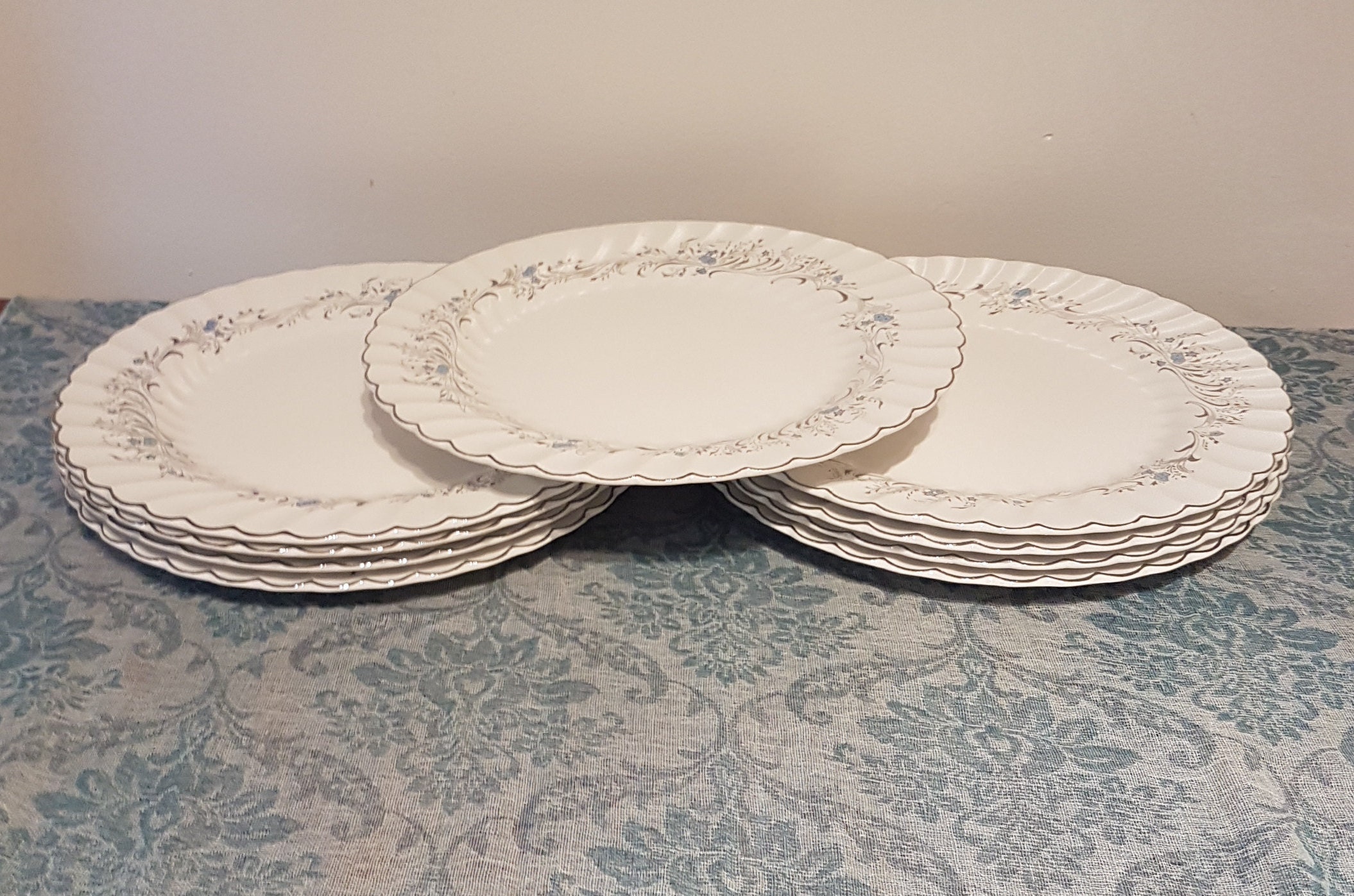 Set of 9 Vintage Dinner Plates, Johnson Brothers Ironstone