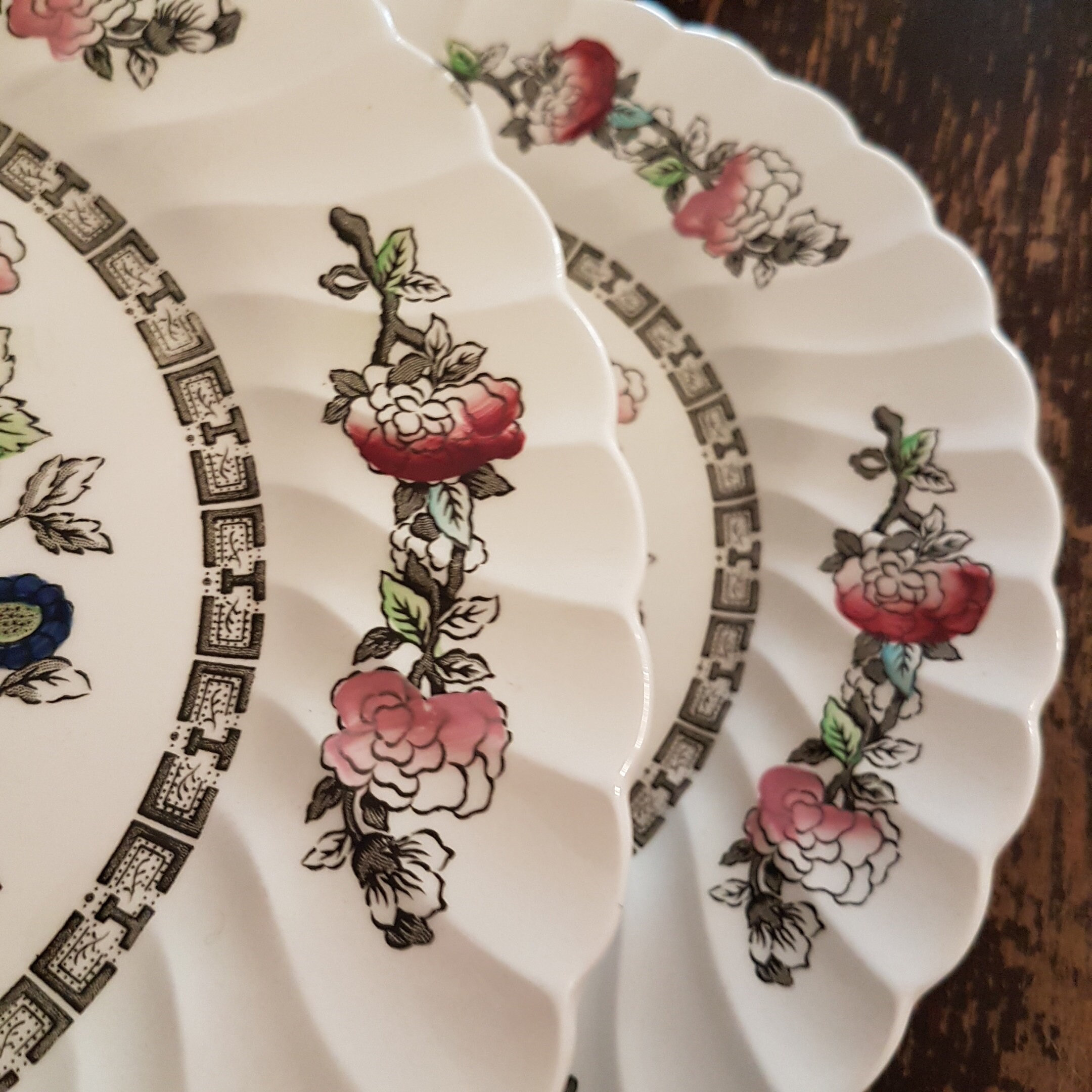 RESERVED 8 Myott INDIAN TREE Salad Plate Set of 4, Transferware ...