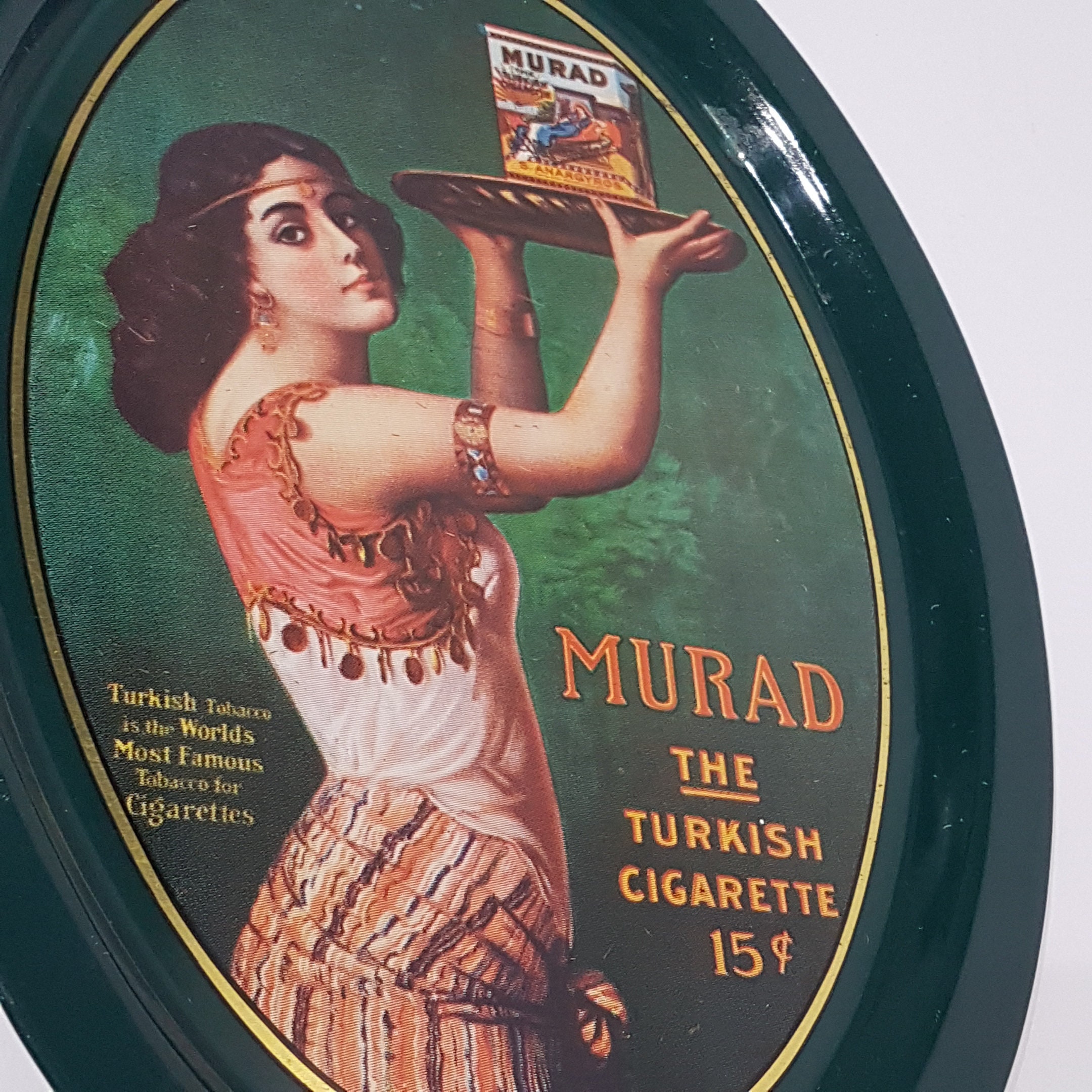 Murad The Turkish Cigarette, Oval Metal Tray, Vintage Advertising