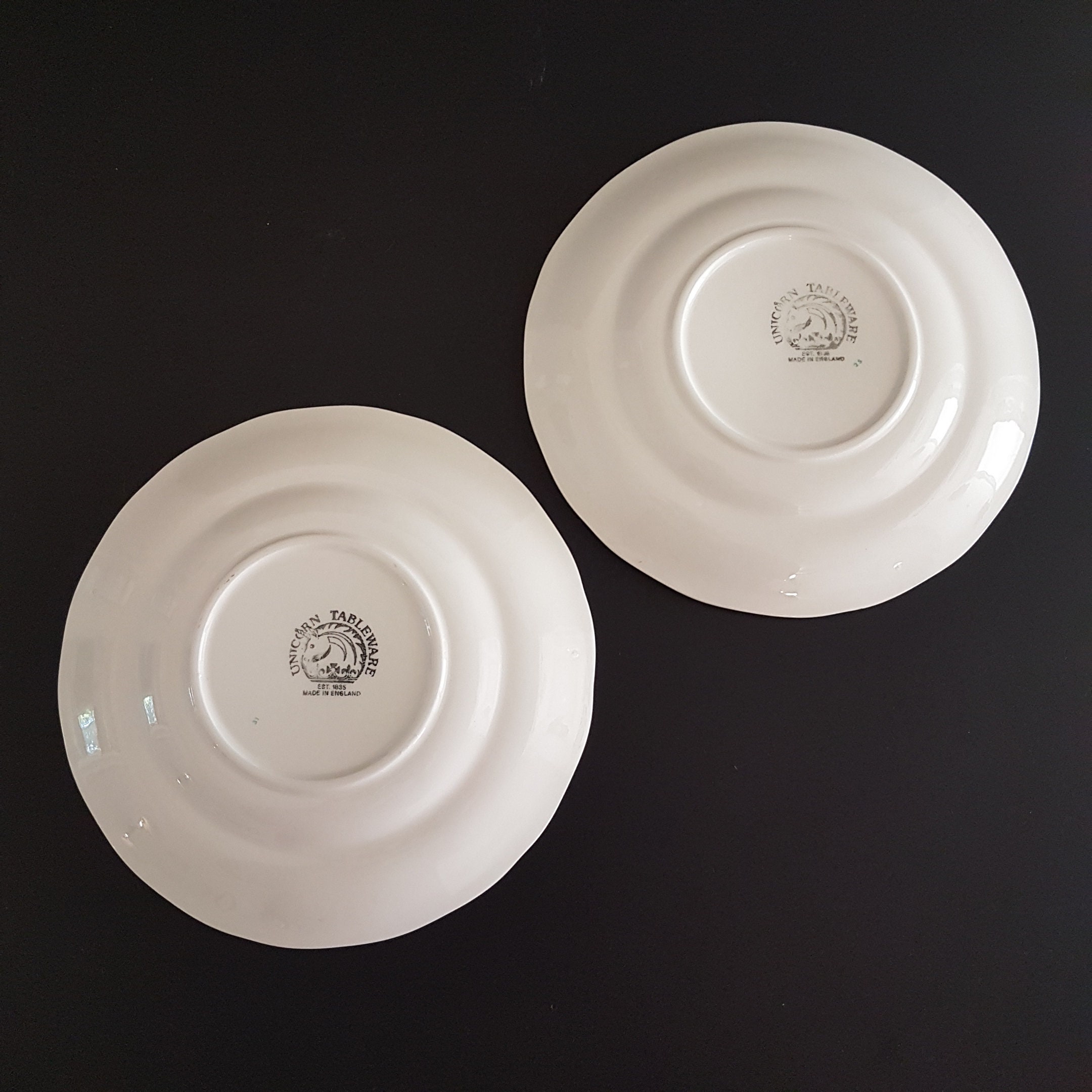 8 Bird Plates, Vintage Unicorn Tableware, Set of 2, Made in England ...