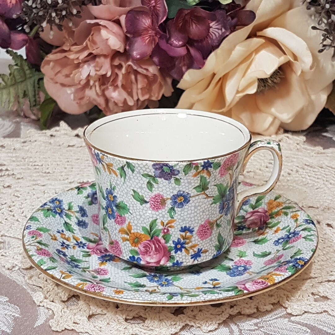 Royal Winton Grimwades OLD COTTAGE CHINTZ Tea Cup and Saucer, Vintage ...