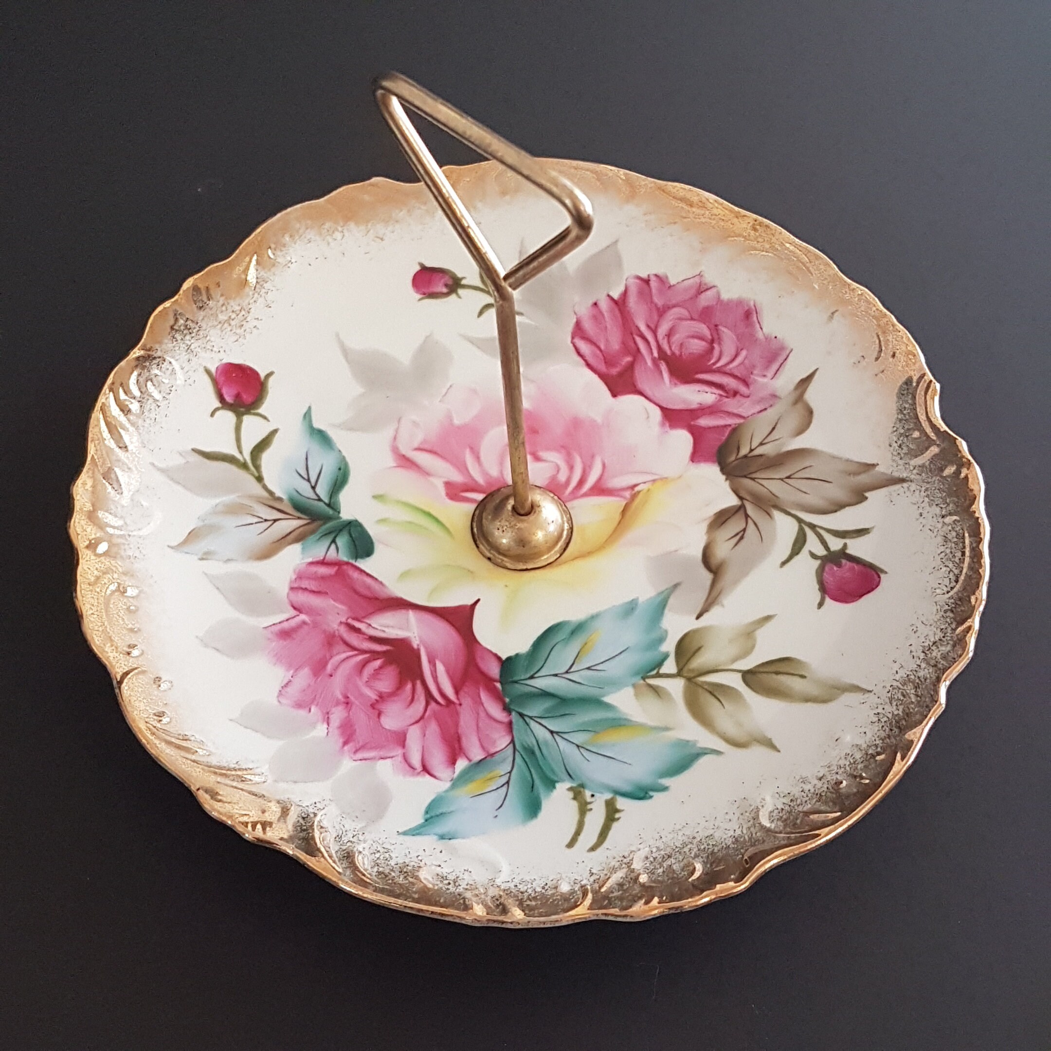 Maso Shafford Ware Japan Hand Painted, Center Single Metal Handle ...