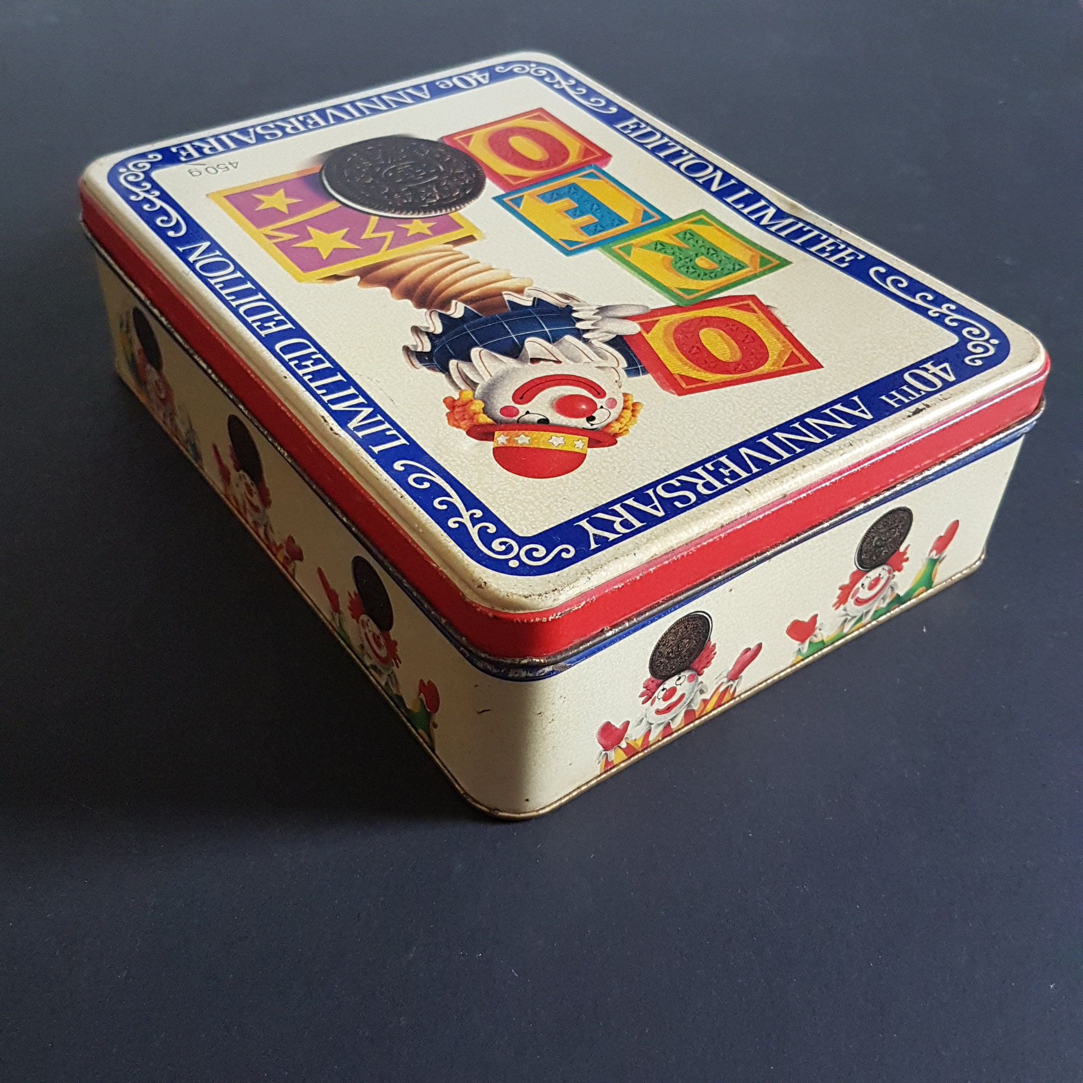 40th Anniversary Limited Edition Oreo Cookie Tin Box, Clown Biscuit Tin ...