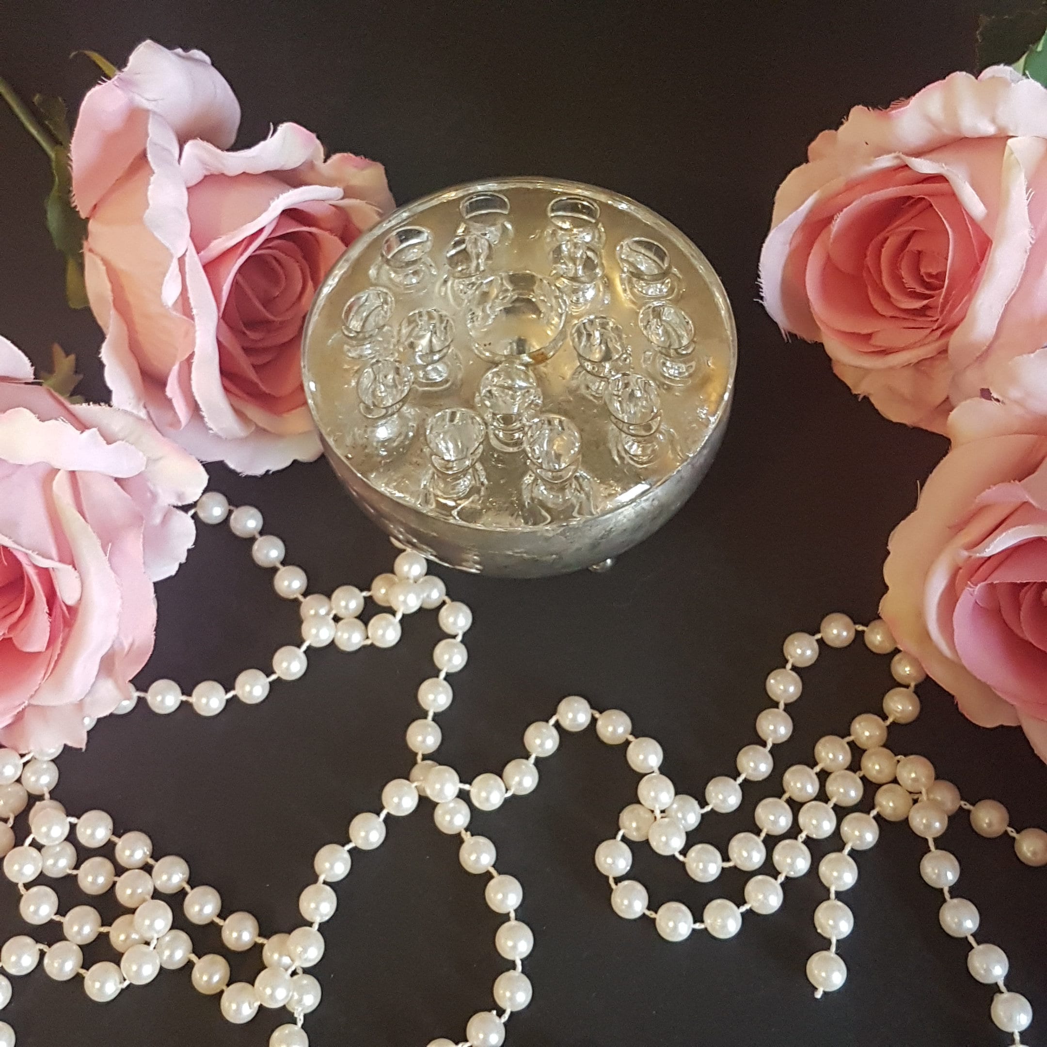 Vintage WM Rogers EP Brass Silver Plate With Glass Flower Frog, Pique ...