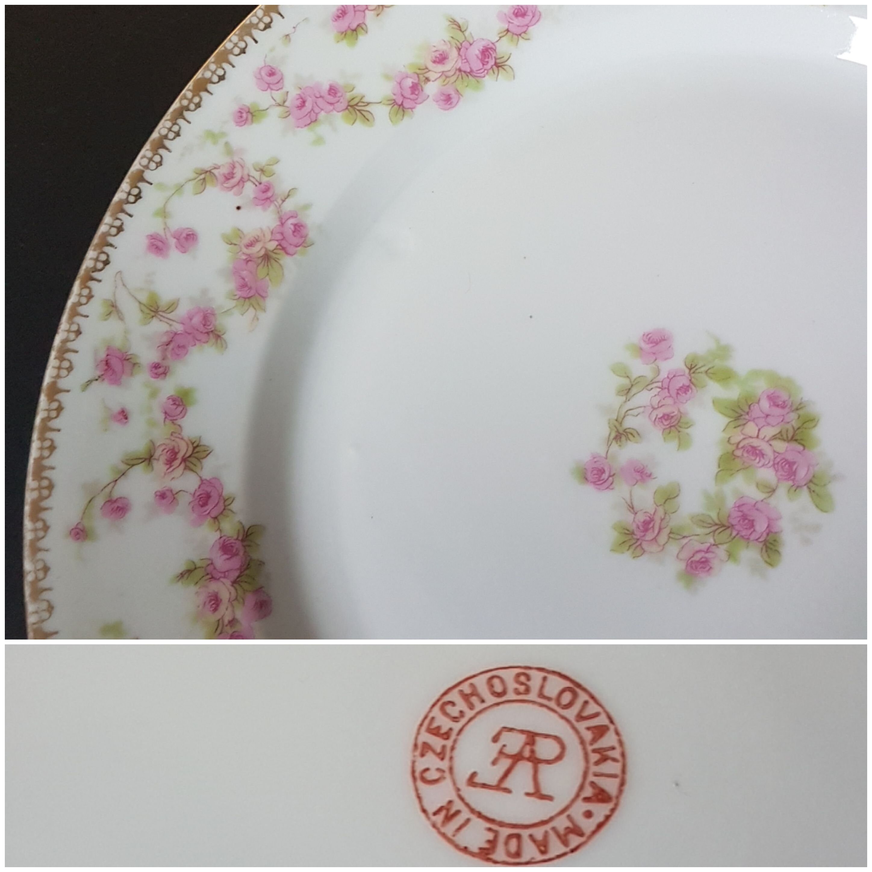 Dessert Plates, Adolf Persch, BRIDAL ROSE, EAP Czechoslovakia, ADH32 ...