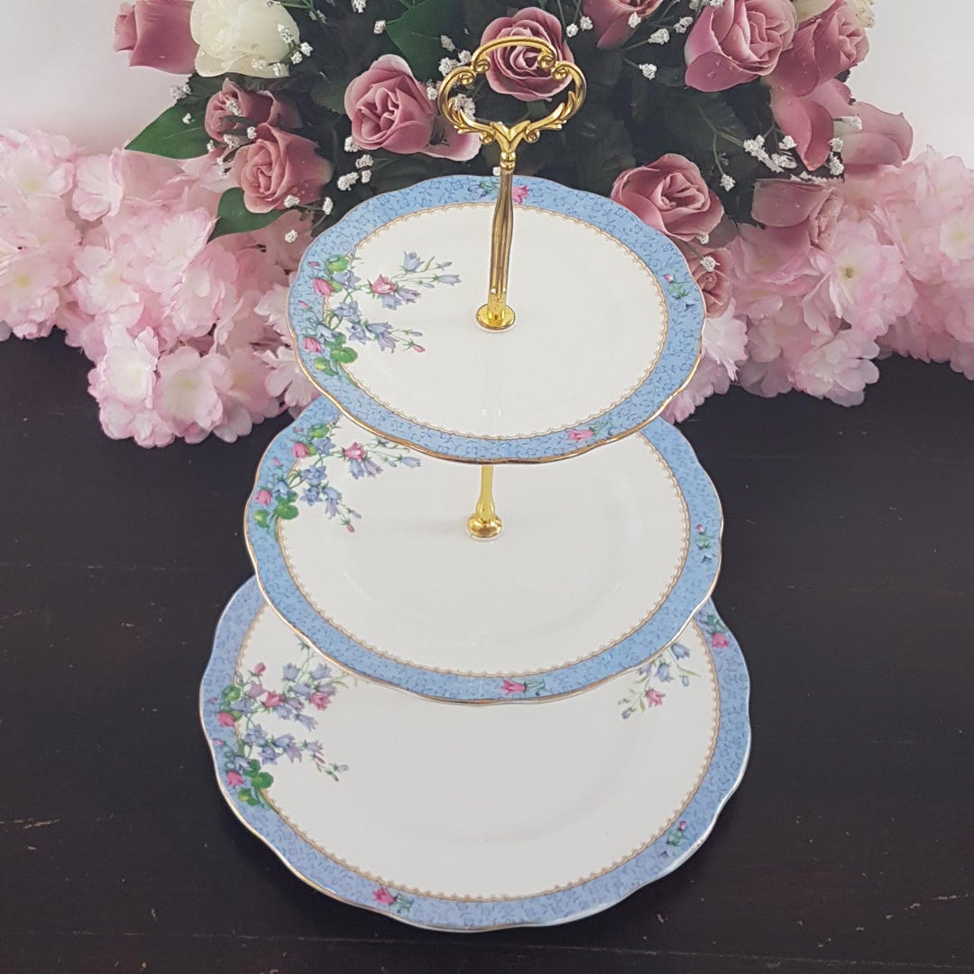 Royal Albert 3 Tier Cake Stand, Harebell Tiered Plate Serving Tray - Etsy
