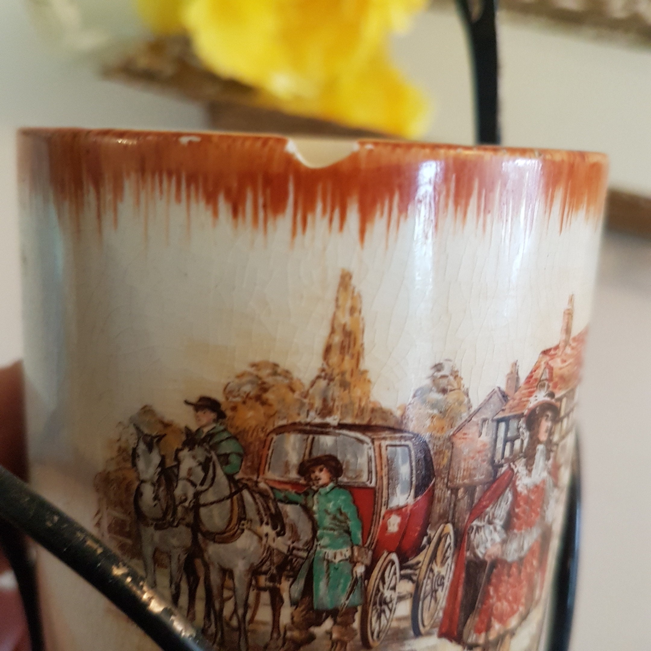 Vintage Sandland Ware YE OLDEN DAYS Porcelain Pickle Castor, Pickle Pot ...