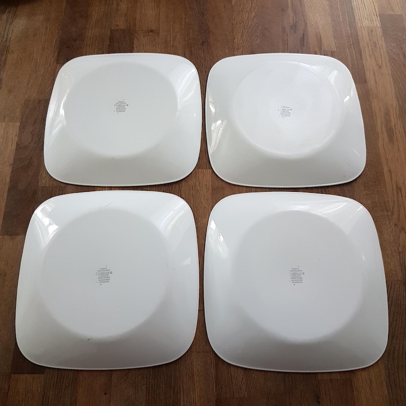 Corelle Urban Arc Square Dinner Plates Set of 4 Contemporary Black ...