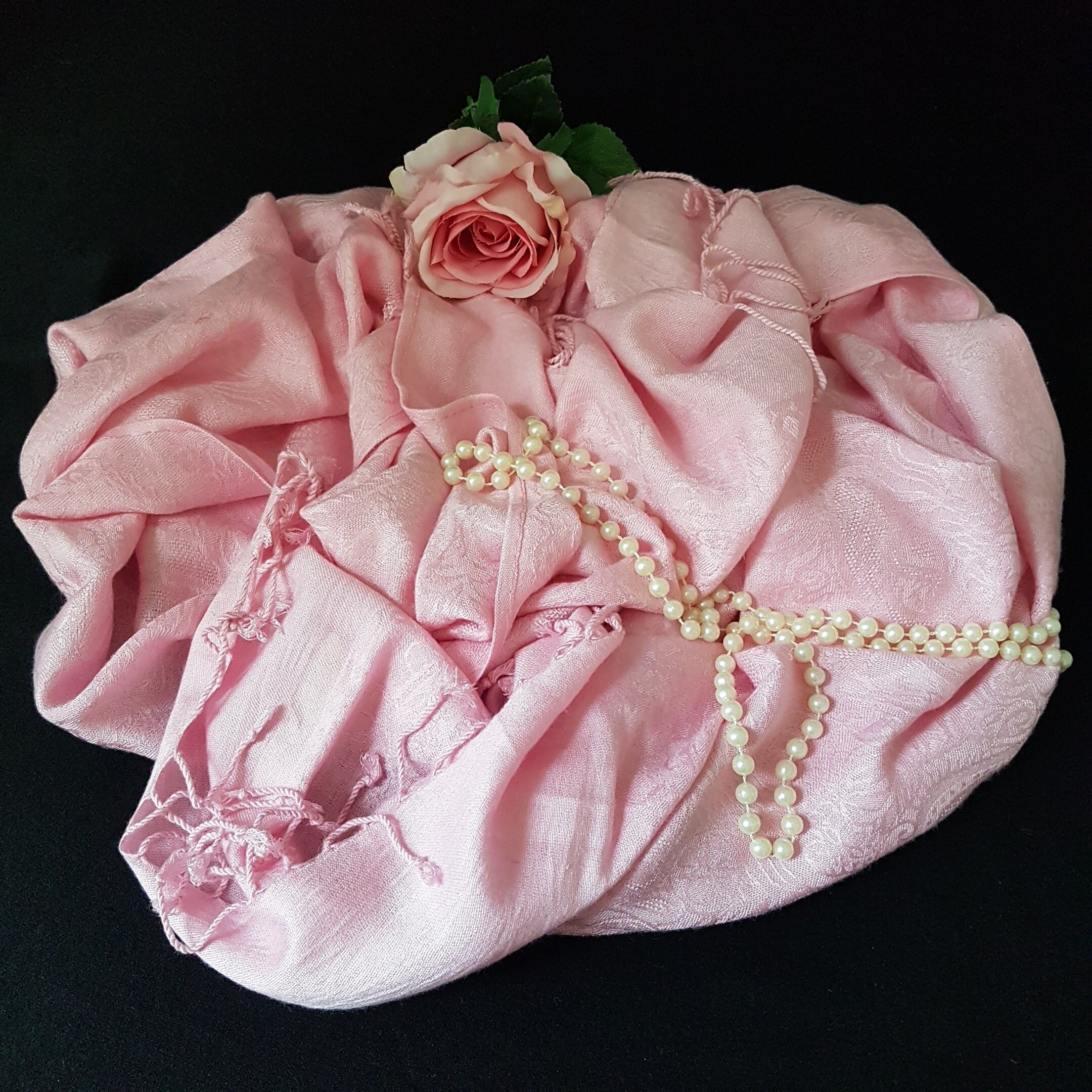 Pashmina Silk Shawl, Vintage Pashmina Scarf, Pink Evening Shawl ...