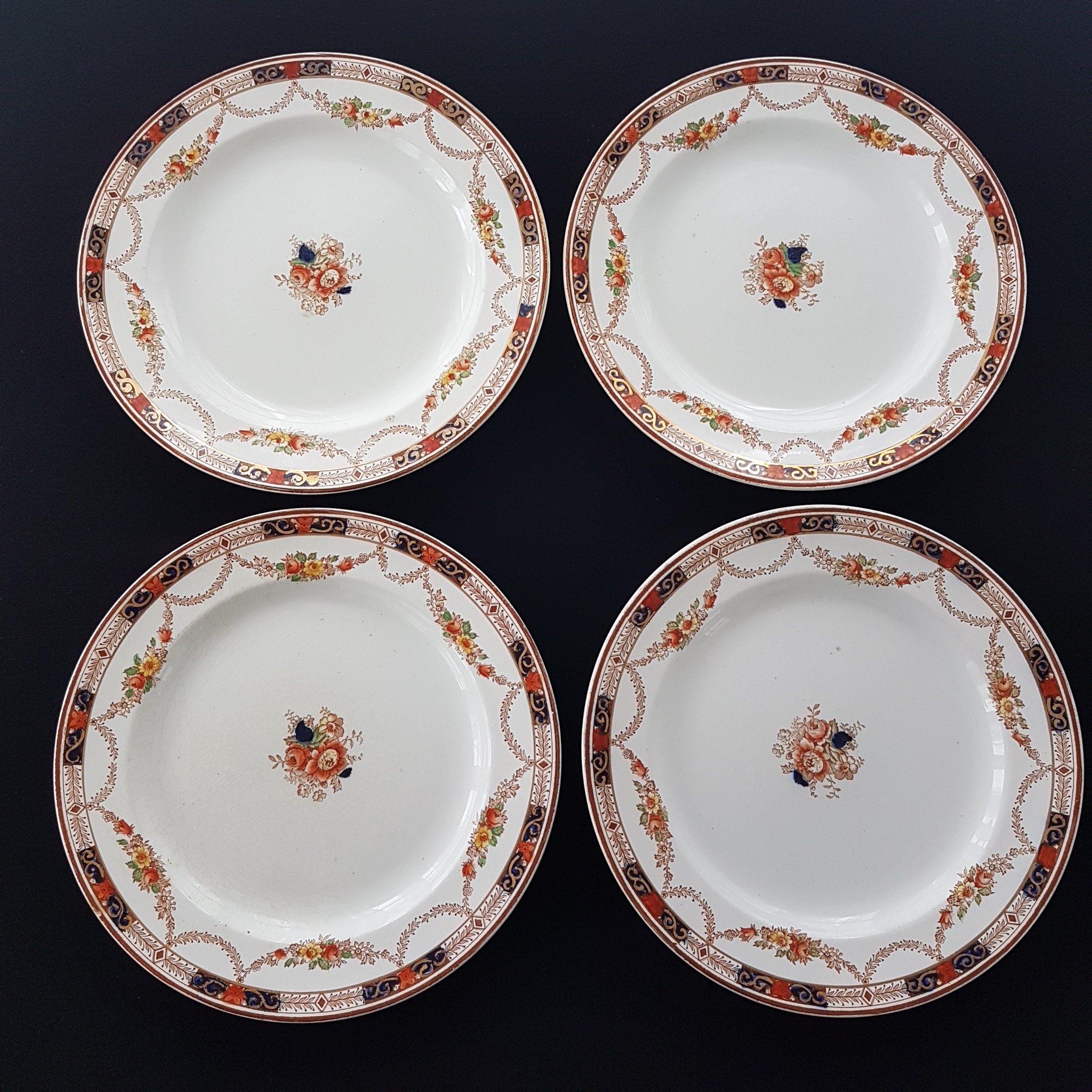 ALEXANDRA Dinner Plates by S (Sampson) Hancock and Sons Coronaware, 10. ...