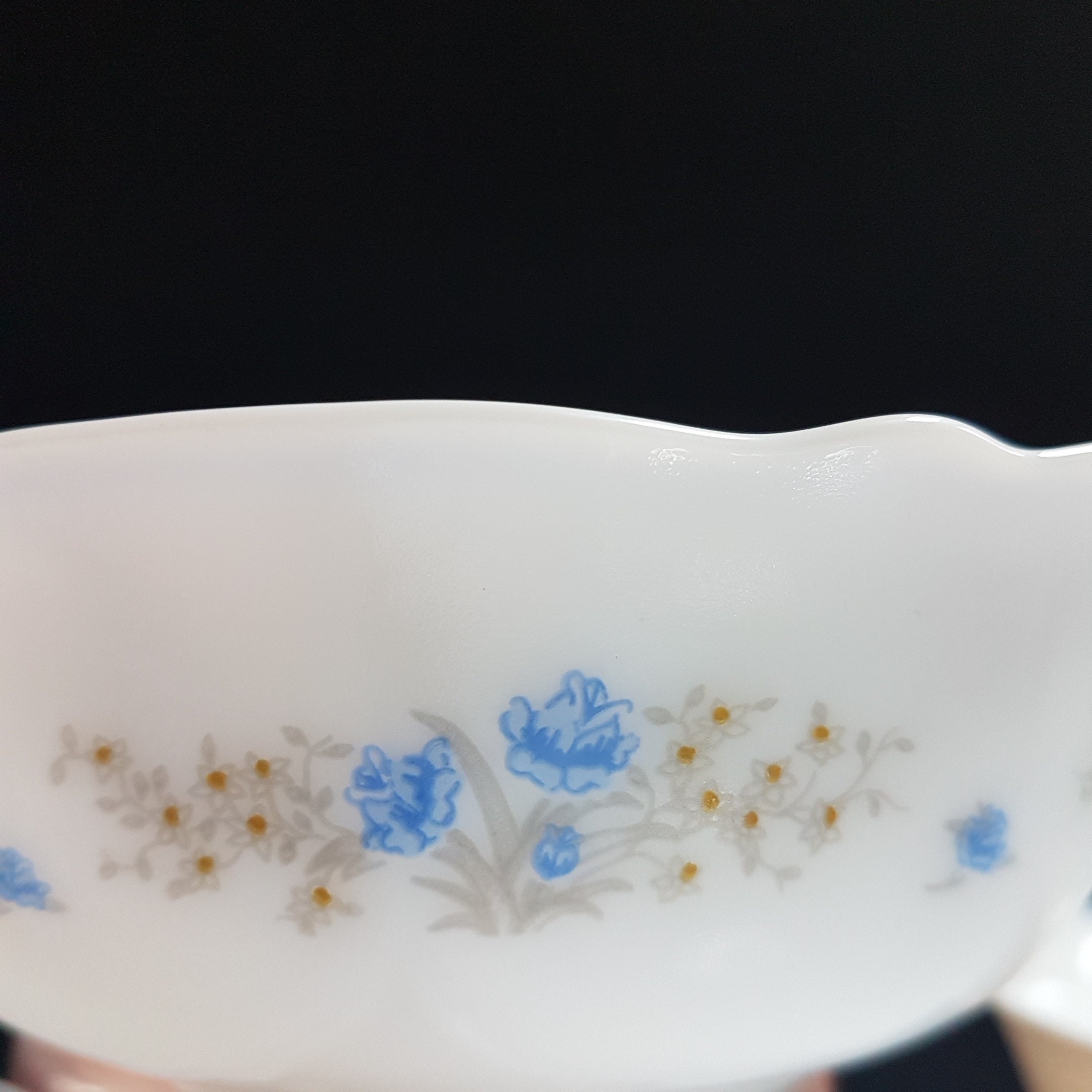 Arcopal ROMANTIQUE,6 Inch Soup Bowl, Set of 4, Milk Glass Dinnerware ...