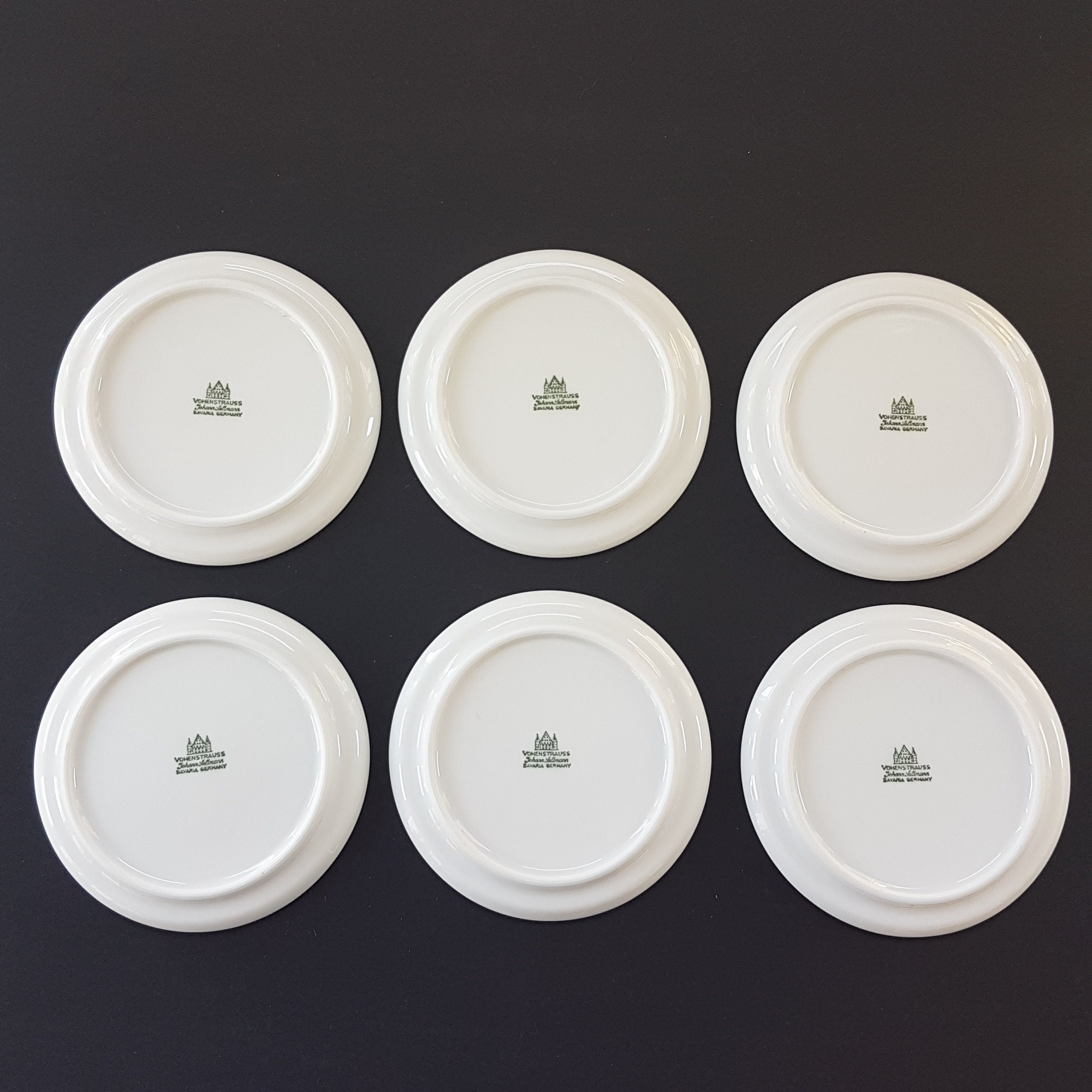 Porcelain Coasters, Set of 6 Drink Coasters, Floral Coasters by Vohgn ...