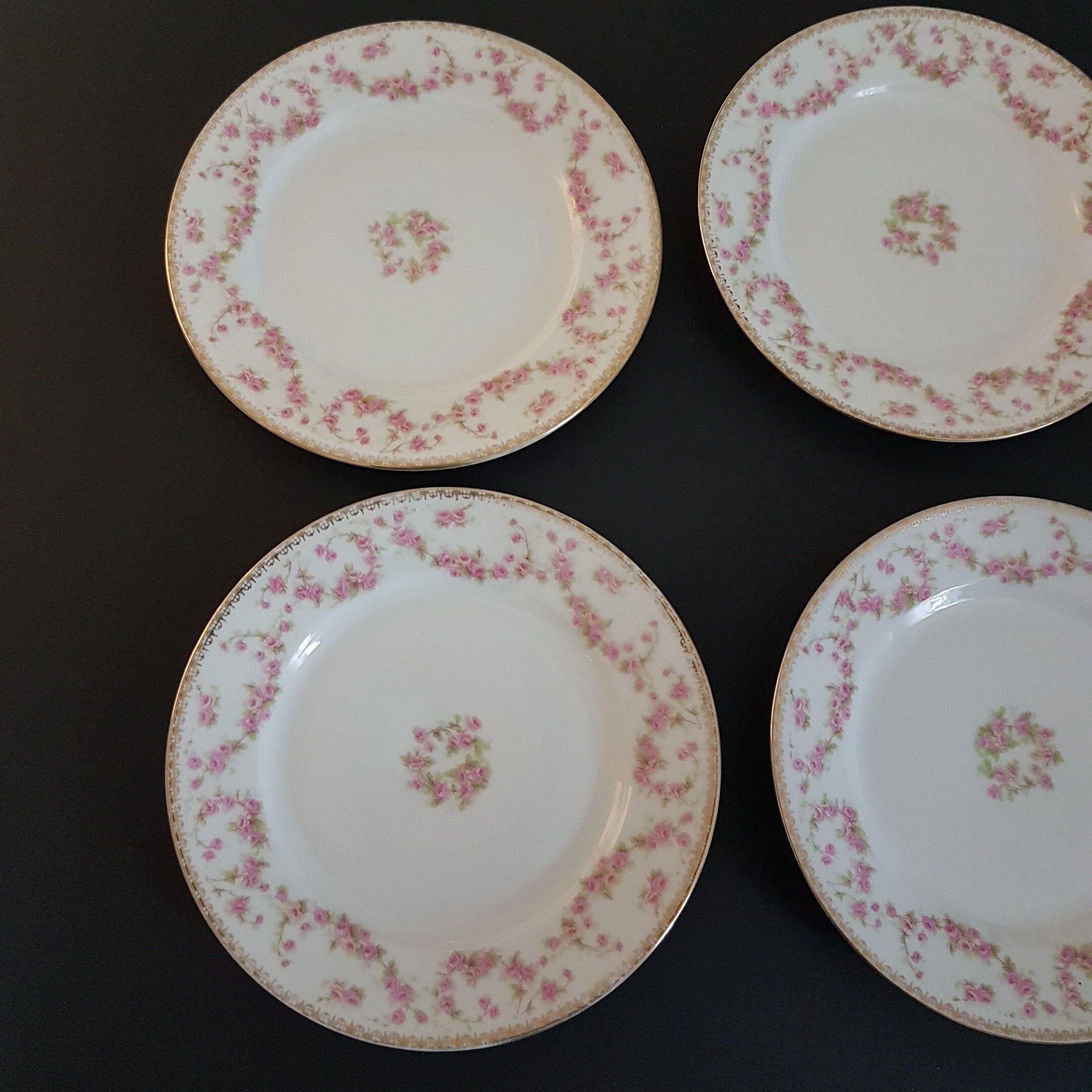 Dessert Plates, Adolf Persch, BRIDAL ROSE, EAP Czechoslovakia, ADH32 ...