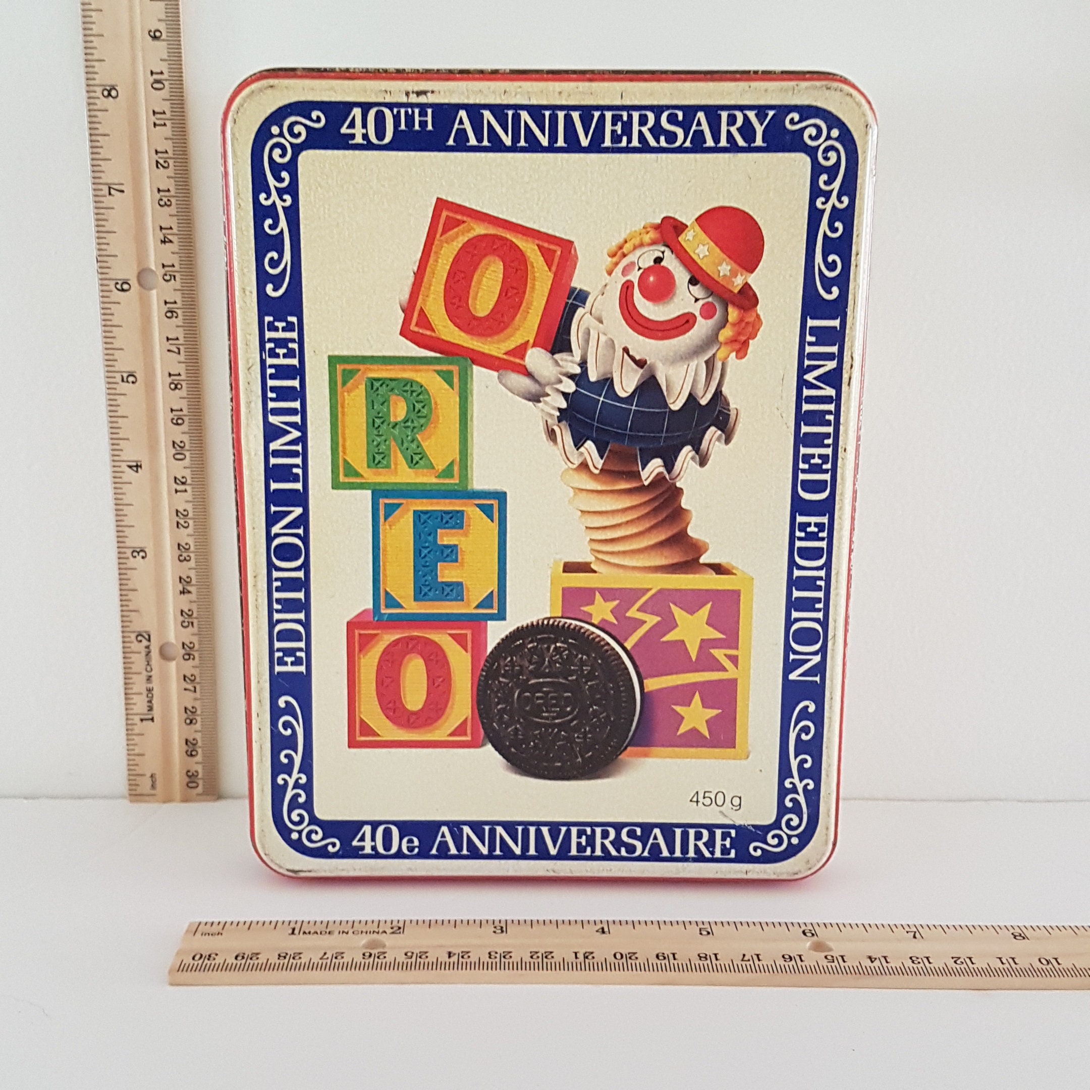 40th Anniversary Limited Edition Oreo Cookie Tin Box, Clown Biscuit Tin ...