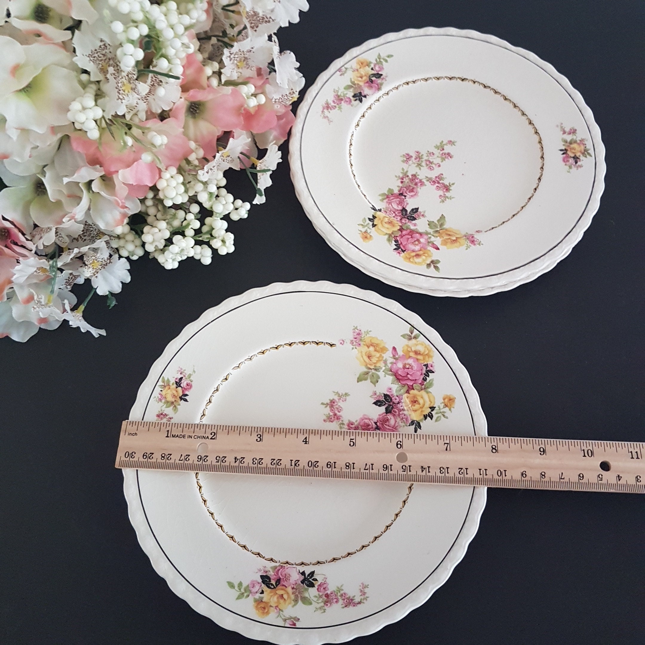 Set of 4 Myott ROSITA 7 3/4 Side Salad Plates, Myott Son & Co Pattern ...