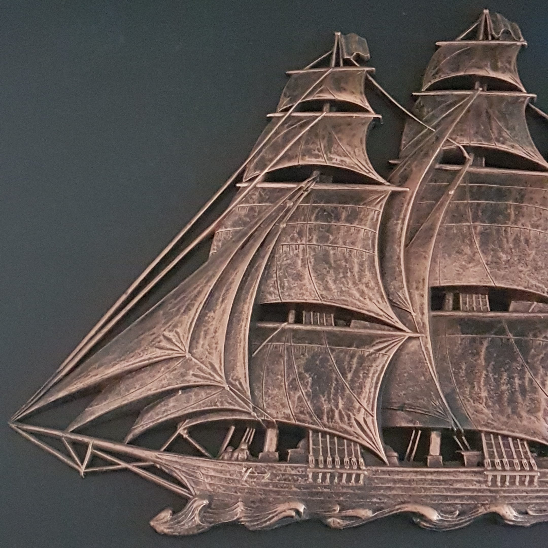 Retro Sailing Ship Wall Decor, Faux Copper, Coppercraft Syroco, Resin ...