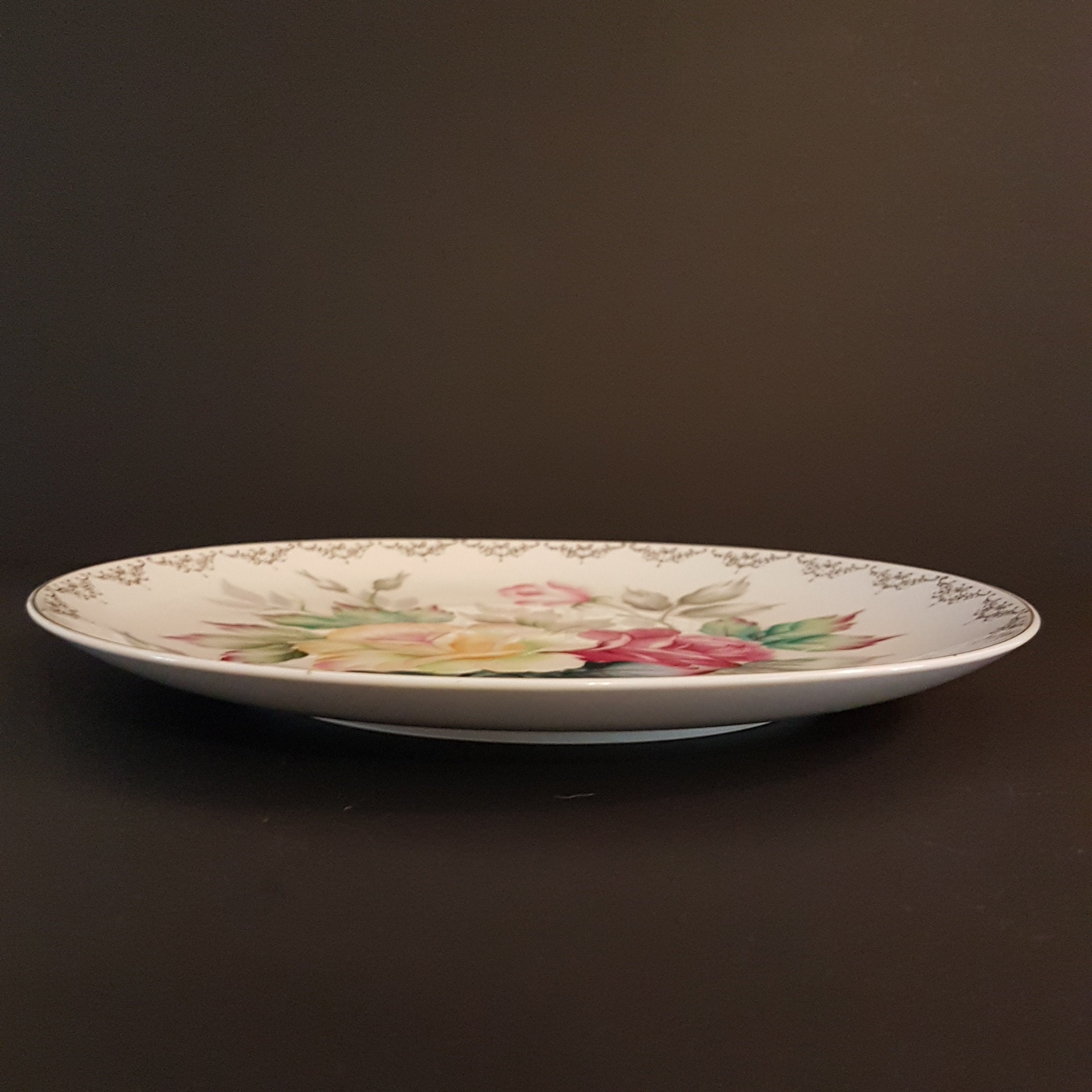 Shafford Japan Hand Deoorated 10.25 Decorative Plate, Yellow Rose, Pink ...