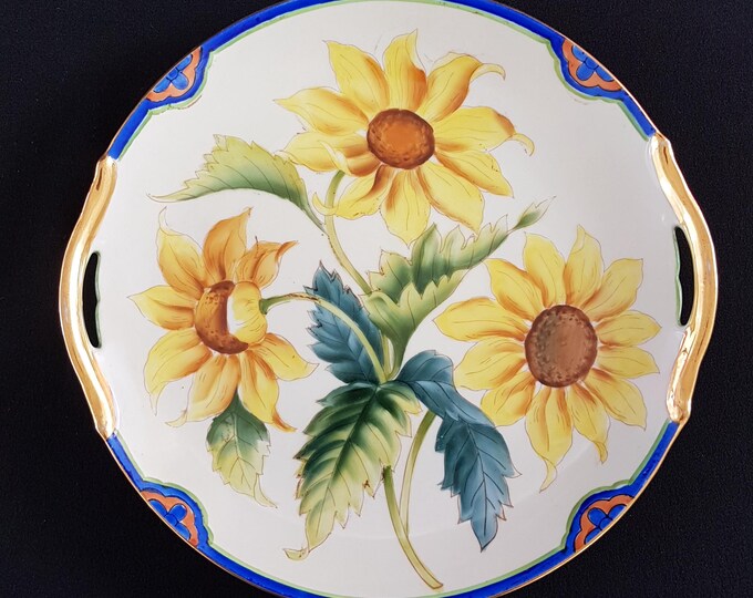 Noritake Morimura Hand Painted Yellow Sunflower Daisies Cake Plate for ...