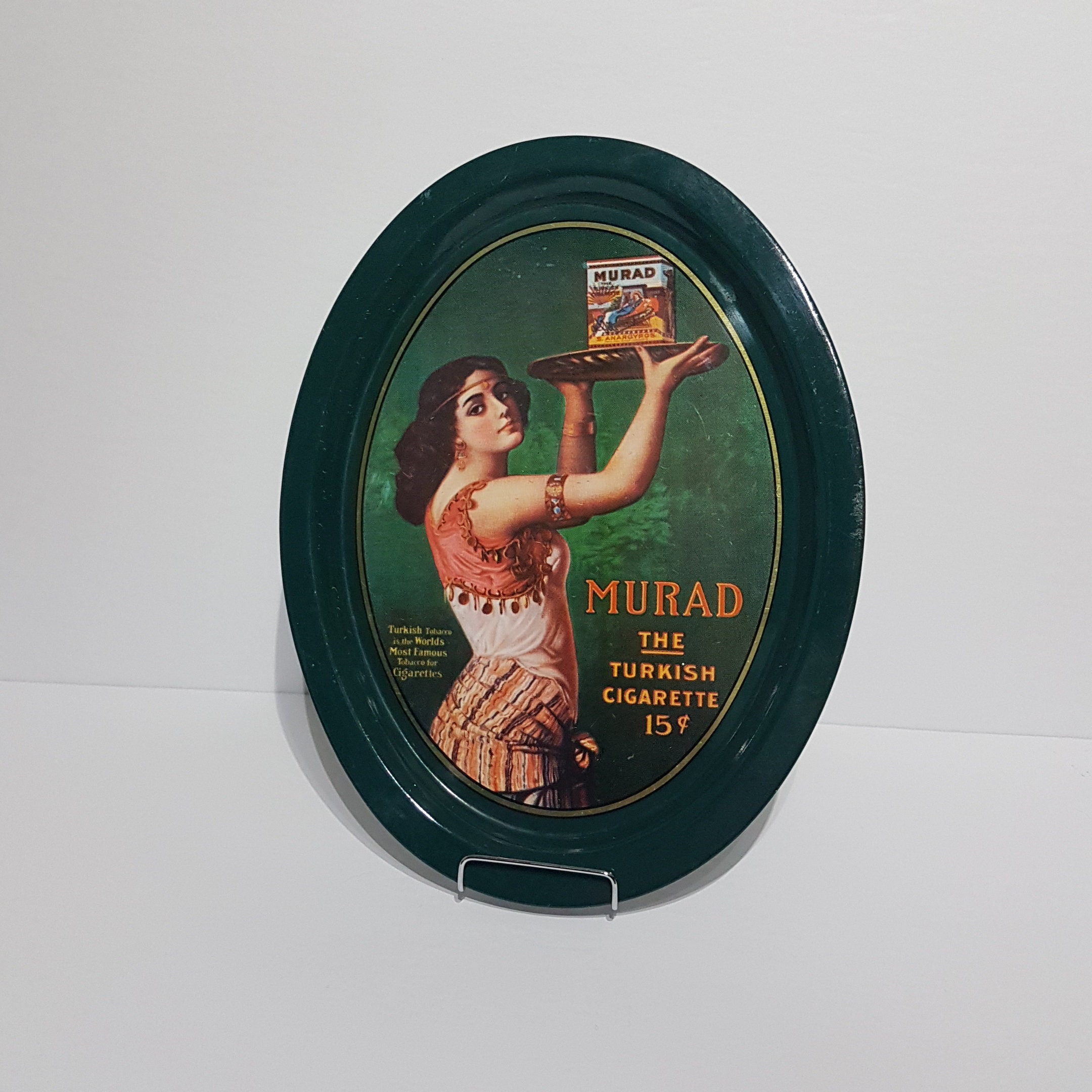 Murad The Turkish Cigarette, Oval Metal Tray, Vintage Advertising