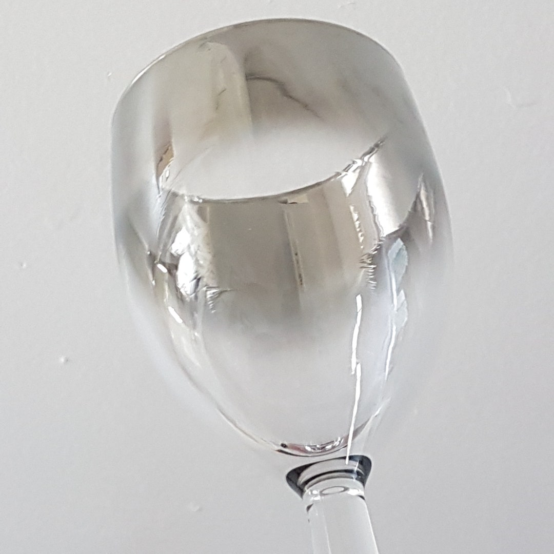 Vitreon Queen’s Lusterware, Silver Fade Wine Glass Set of 4, MCM Bar ...
