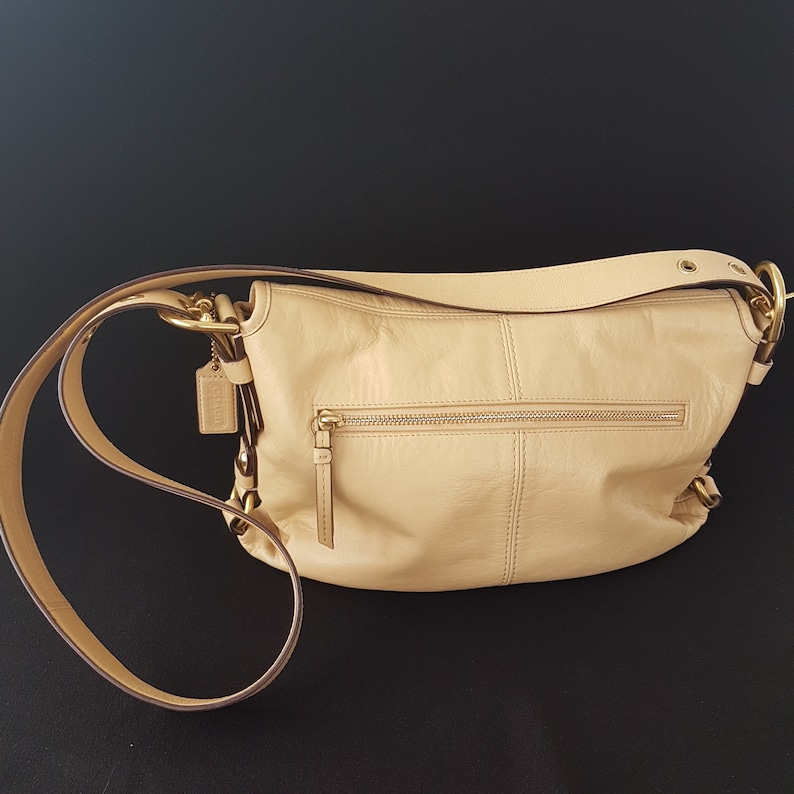 Vintage COACH Tan Leather Crossbody Bag With Adjustable - Etsy