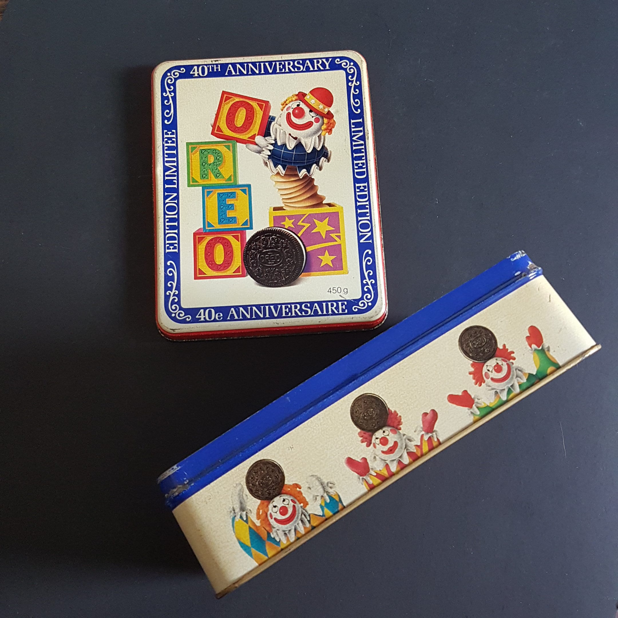 40th Anniversary Limited Edition Oreo Cookie Tin Box, Clown Biscuit Tin ...