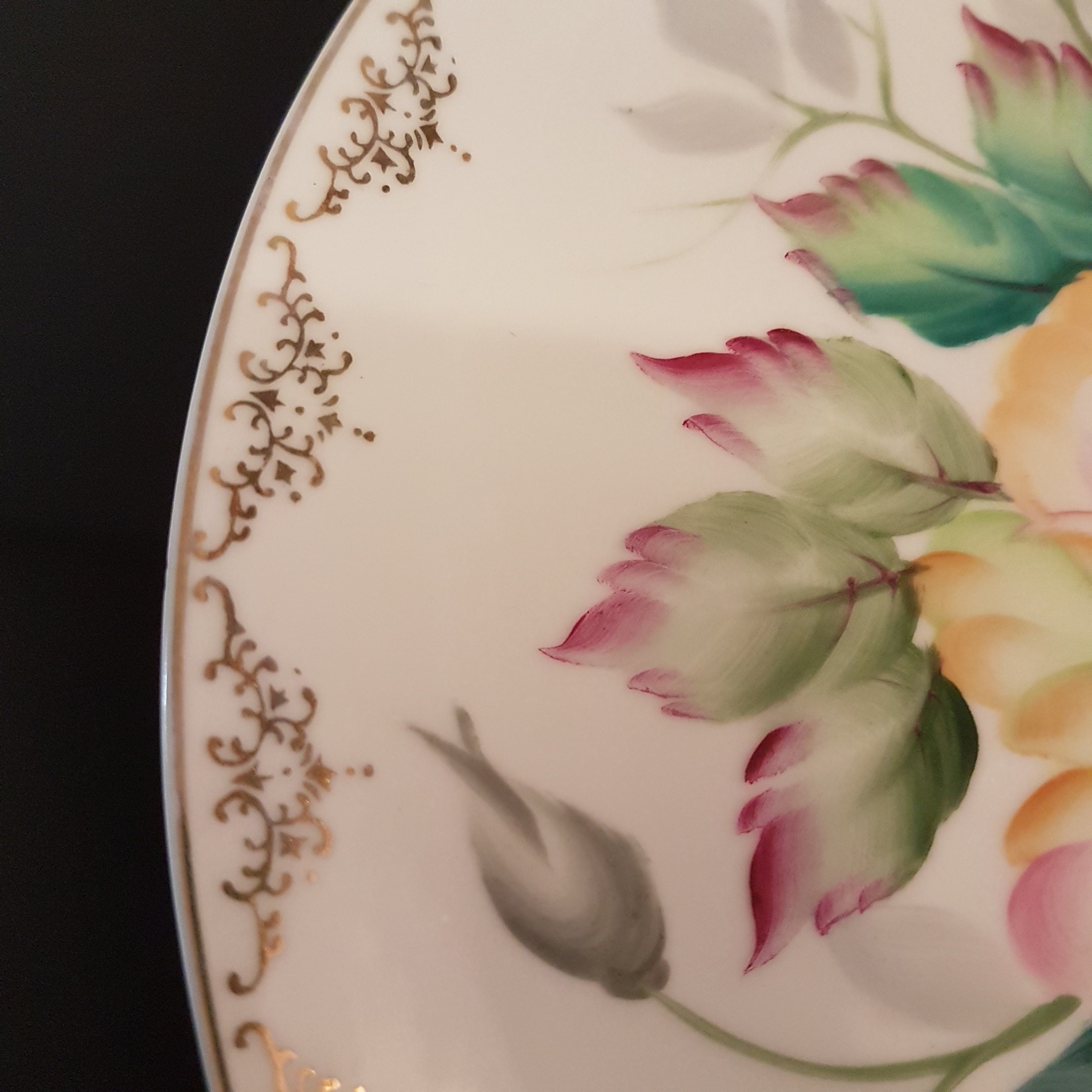 Shafford Japan Hand Deoorated 10.25 Decorative Plate, Yellow Rose, Pink ...