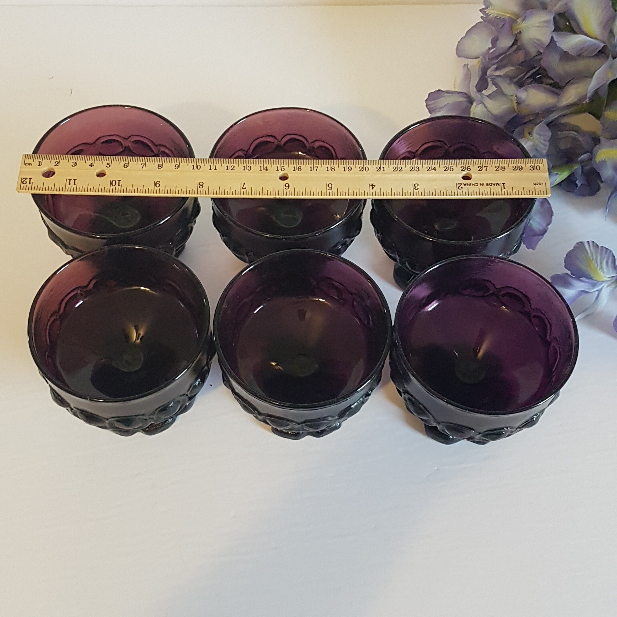 6 Franciscan Crystal Madeira Plum, Champagne Glass, Tall Sherbet ...