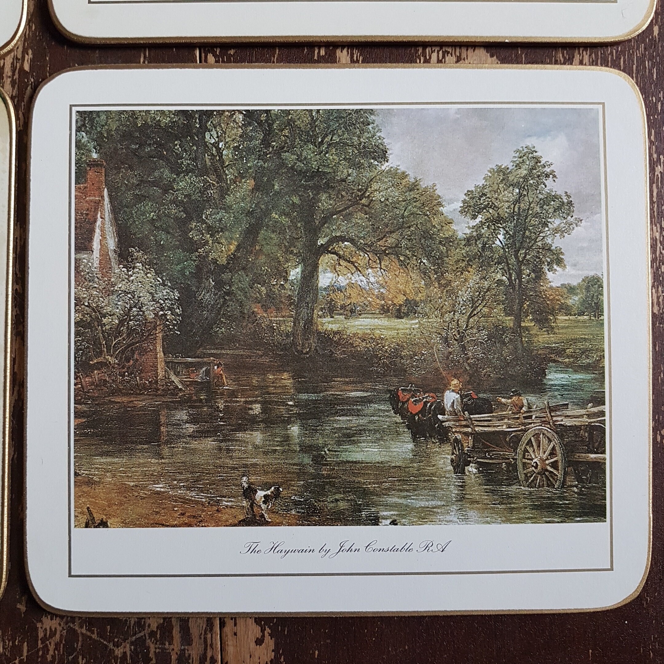 Set of 6 Vintage Clover Leaf Cork Back Placemats, John Constable ...