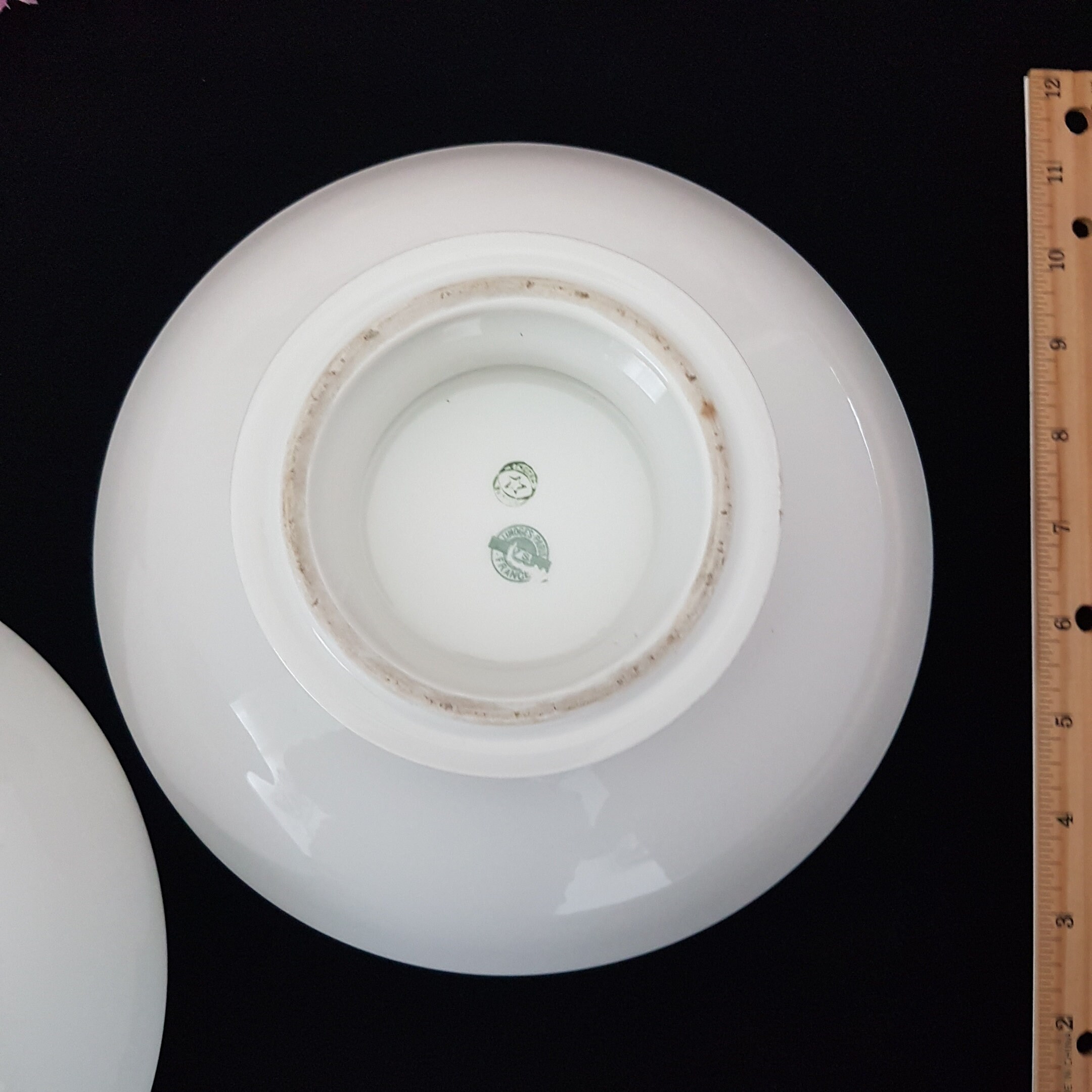 Antique French Limoges Porcelain Pedestal Bowl with Pink Roses, VS ...