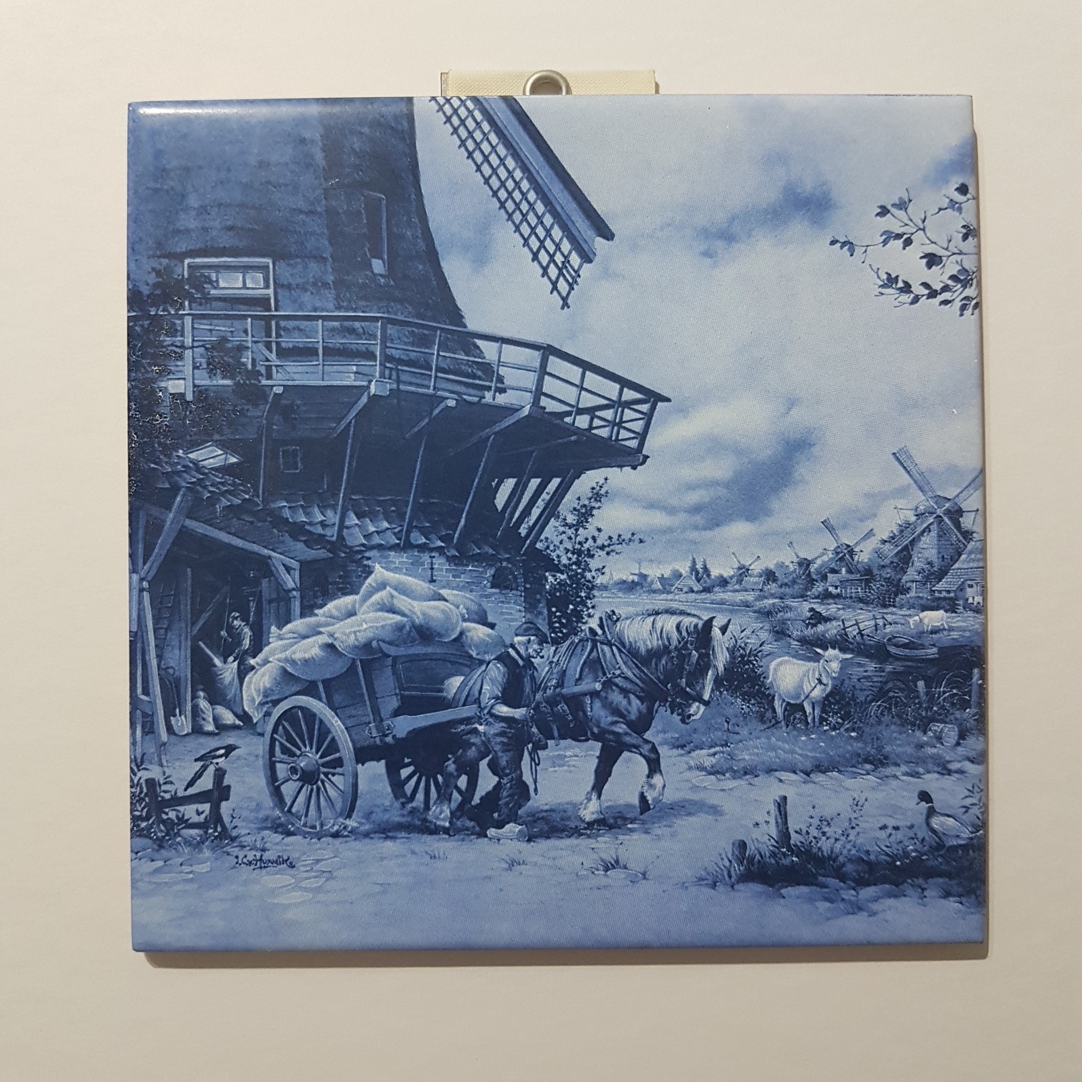 Ter Steege bv Tile Holland, Hand Decorated Delftware Blue White ...