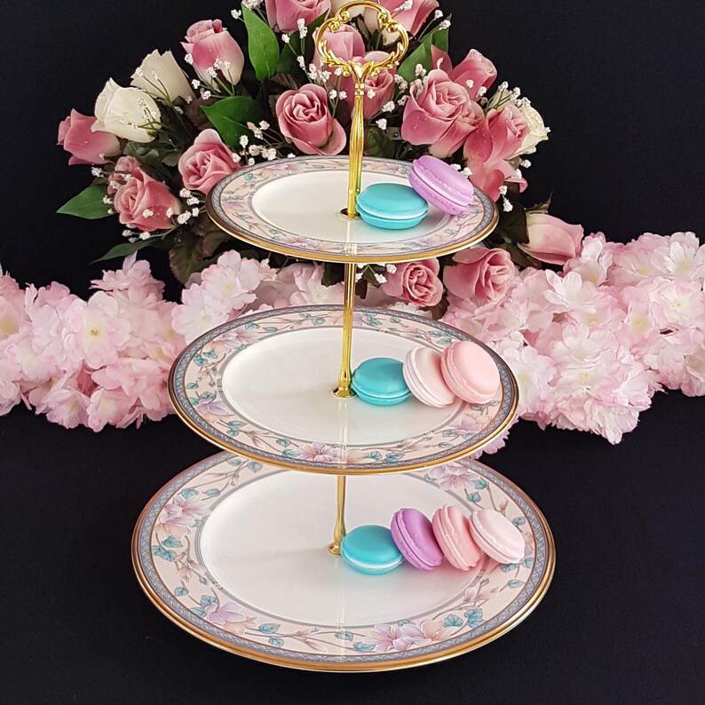 3 Tier Cake Stand Noritake Bone China Tiered Plate Serving Tray Floral ...