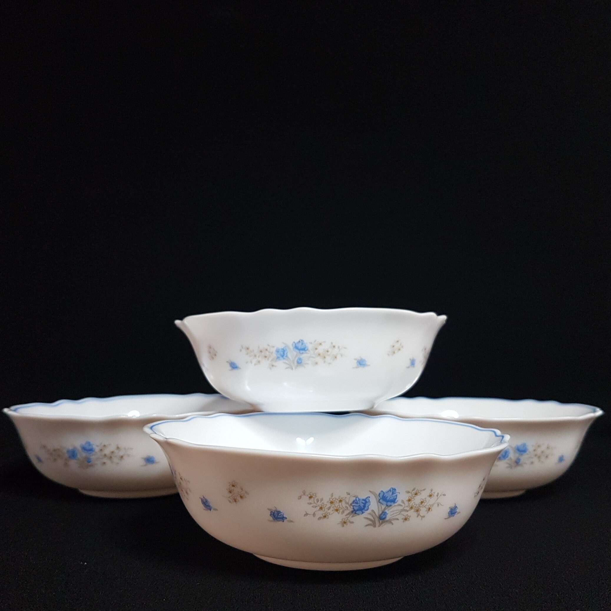 Arcopal ROMANTIQUE,6 Inch Soup Bowl, Set of 4, Milk Glass Dinnerware ...