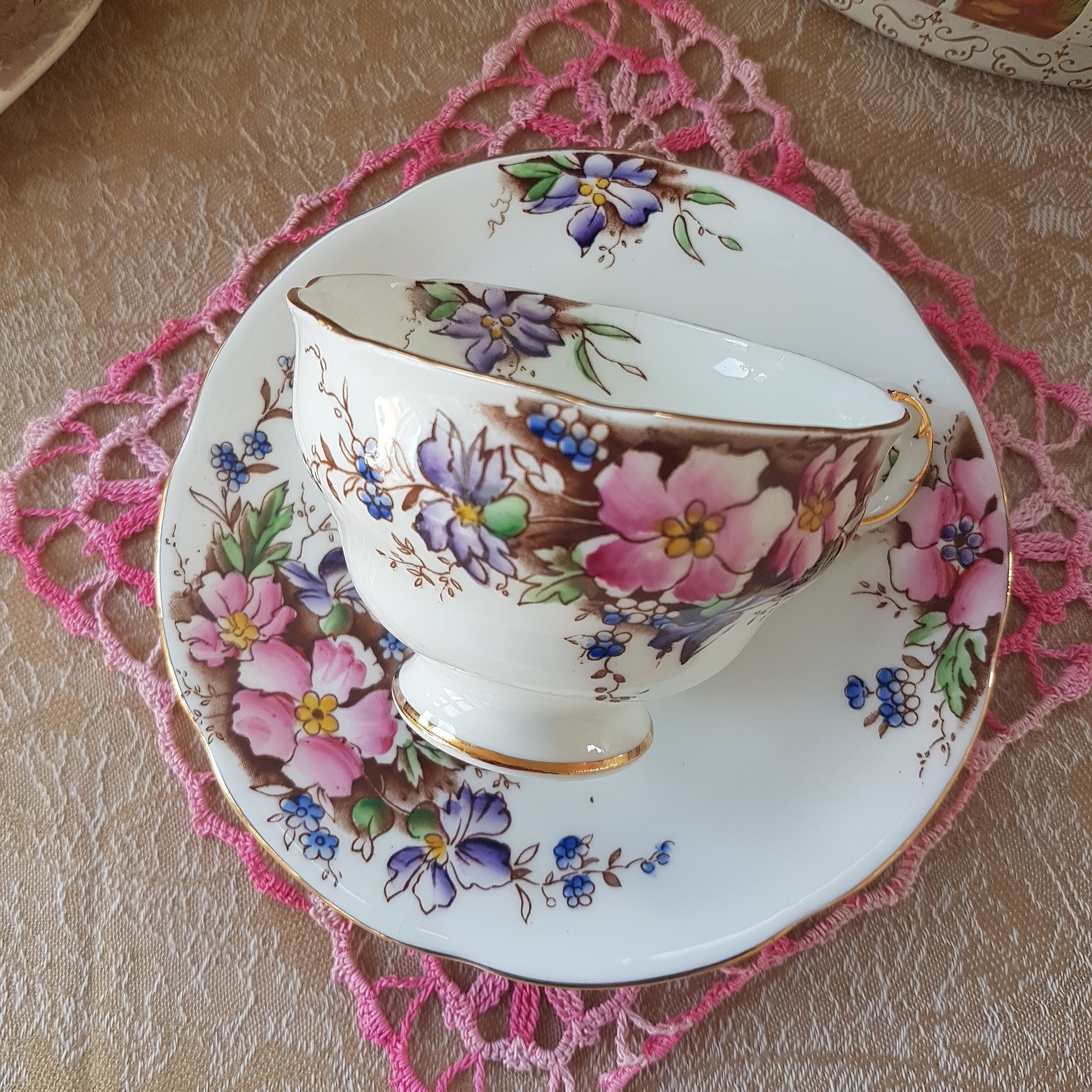 Tea Cup and Saucer, Vintage Melba Bone China by Mayer and Sherratt ...