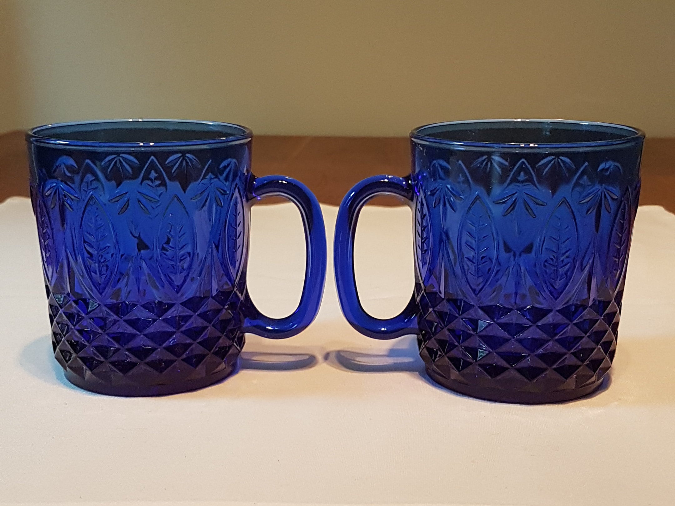 Set of 2 Avon Royal Sapphire, Made in France, Cobalt Blue Glass Coffee ...