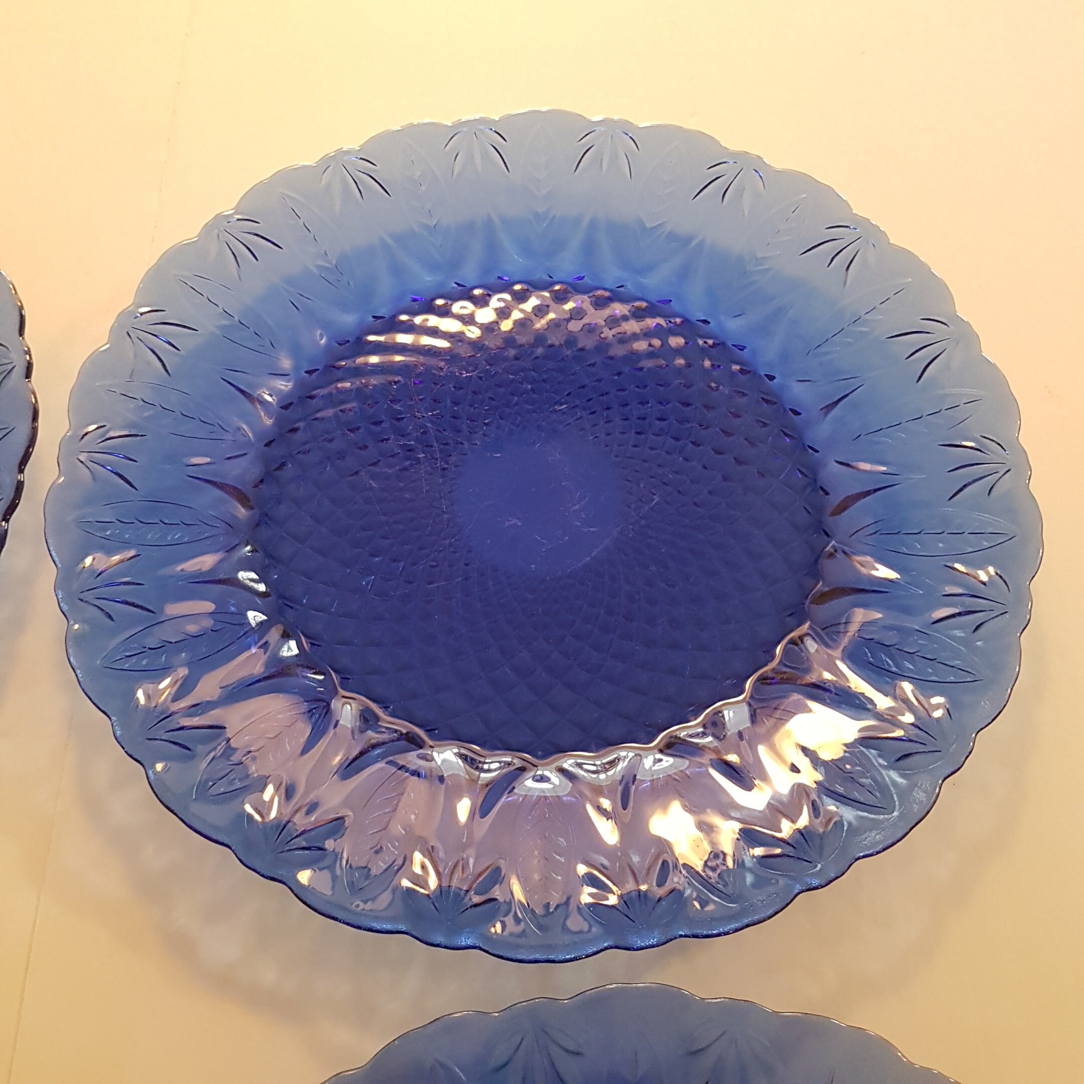 Vintage Royal Sapphire Crystal by Avon, 10.5 Dinner Plates, Set of 4 ...