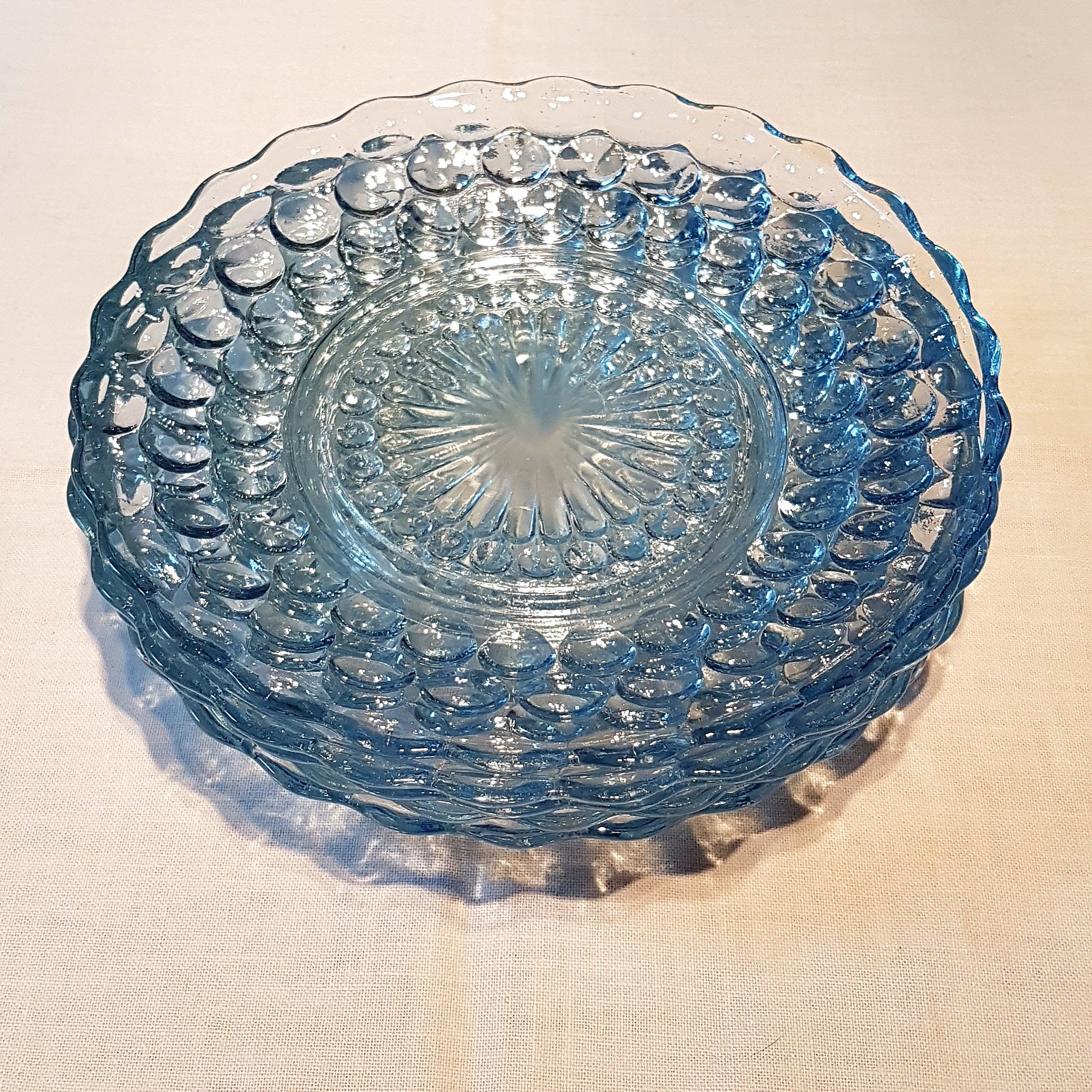 Set of 5 - Anchor Hocking / Bubble Pattern / Sapphire Blue / Depression ...