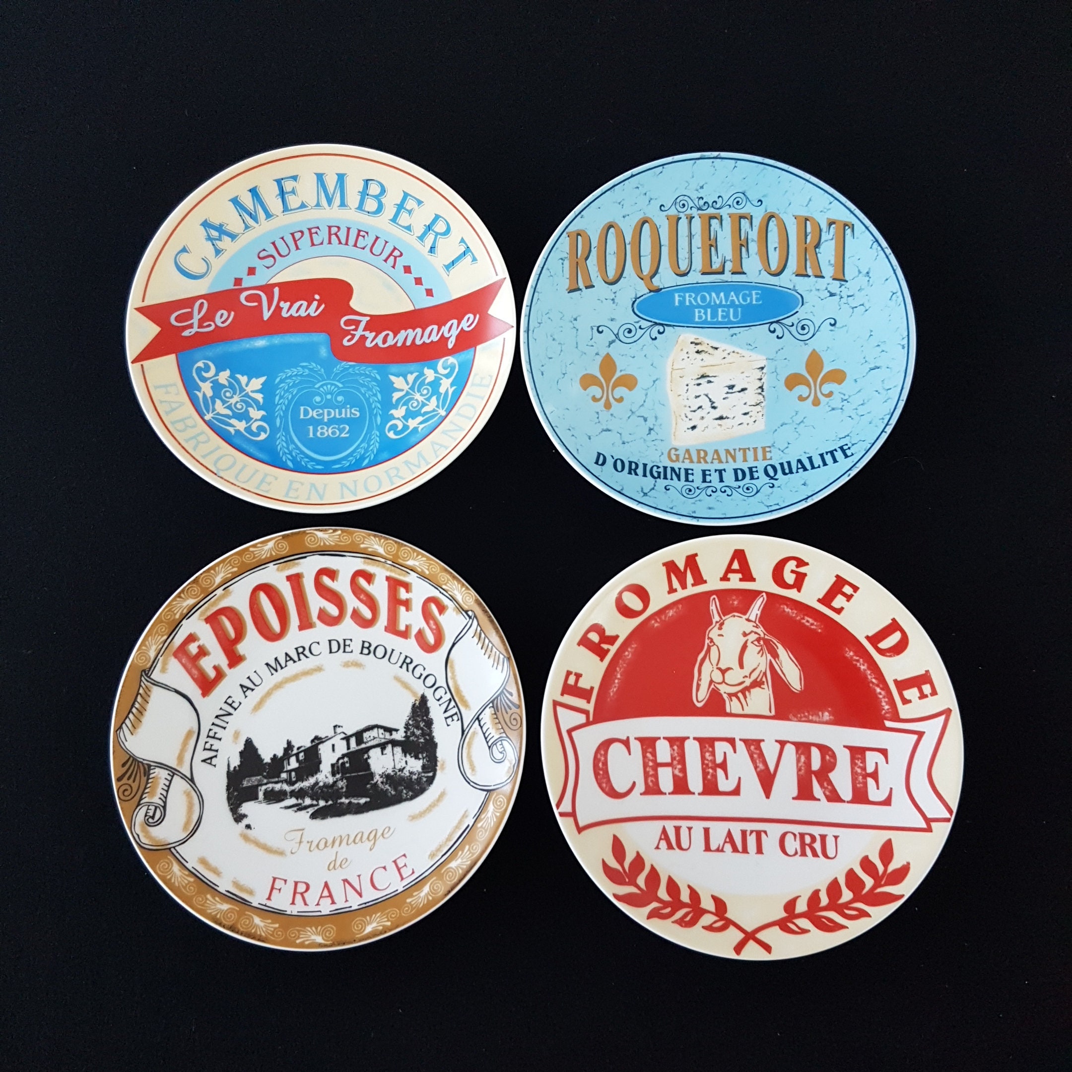 Pier 1 Imports Cheese Plates, Vintage 6 inch Bread Side Plates, Set of 4