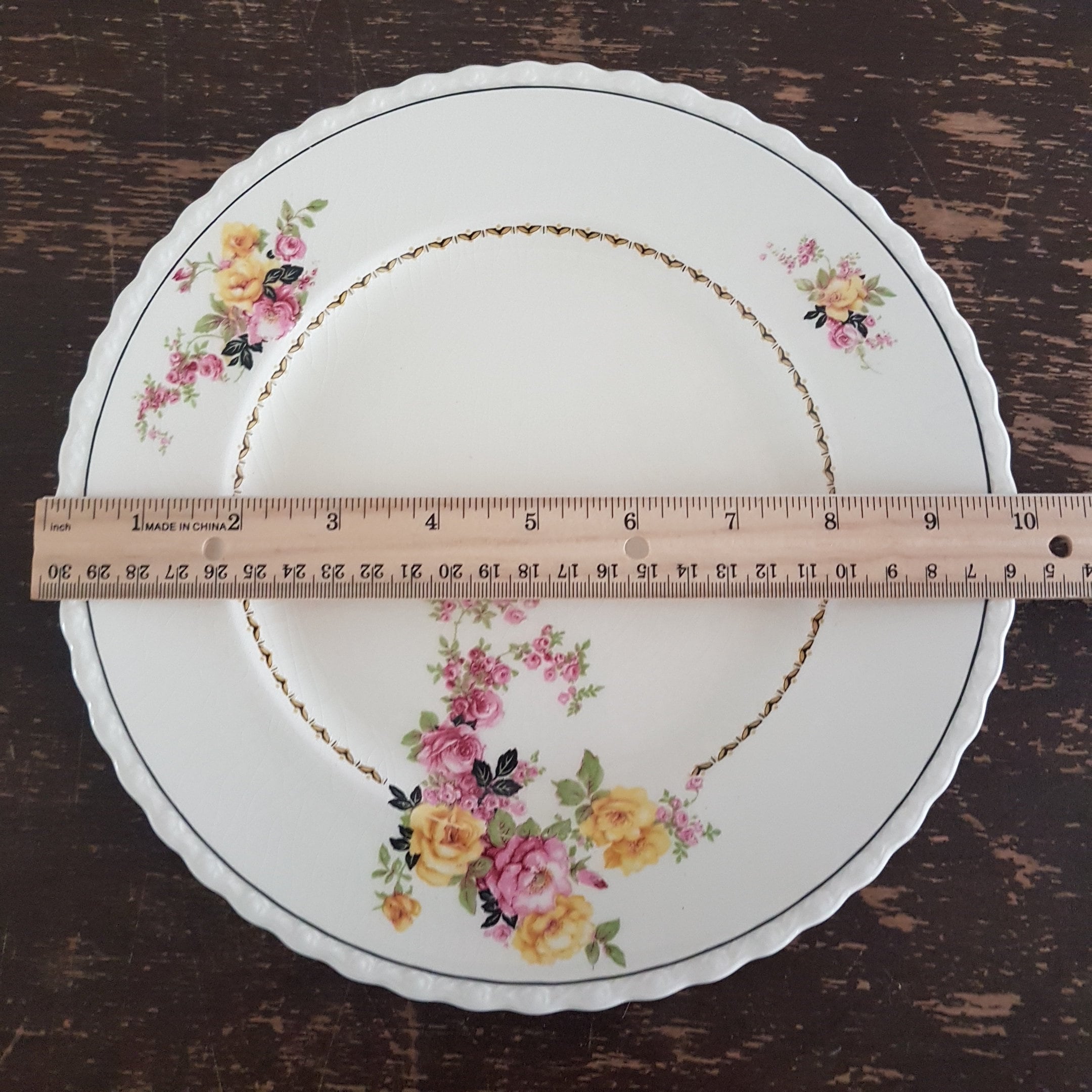 Myott ROSITA 10 Dinner Plates, Sets of 2, Pattern 3495, Yellow Pink ...