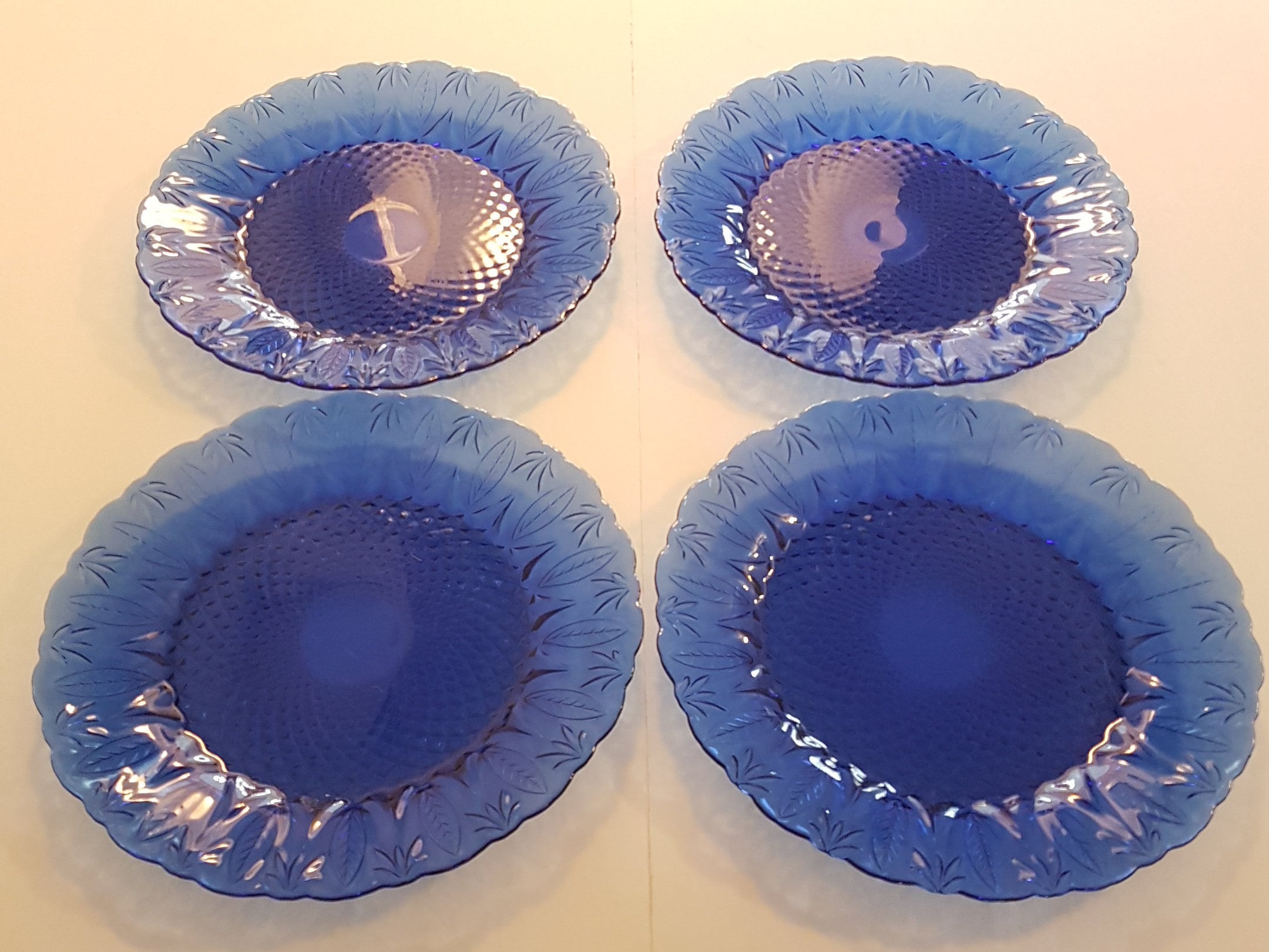Vintage Royal Sapphire Crystal by Avon, 10.5 Dinner Plates, Set of 4 ...