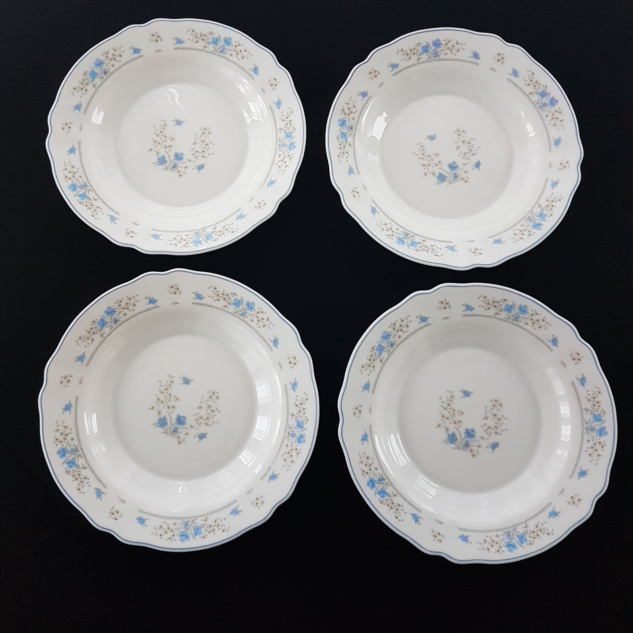 Arcopal ROMANTIQUE, 9 Inch Large Rim Soup Bowl, Set of 4, Milk Glass ...