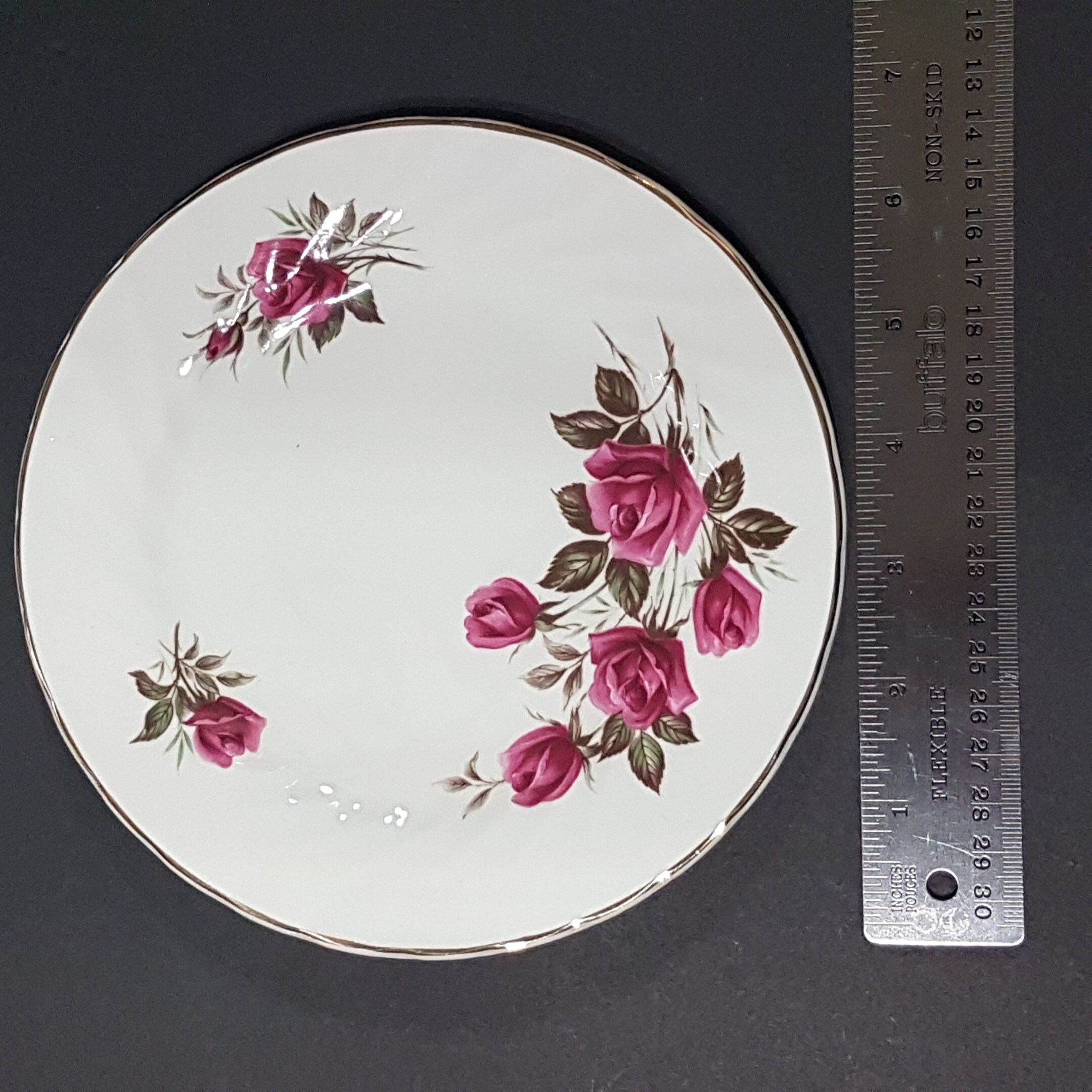 Set of 6 Vintage Wood & Sons Red ROSE ROYALE Ironstone 7 Dessert Side ...