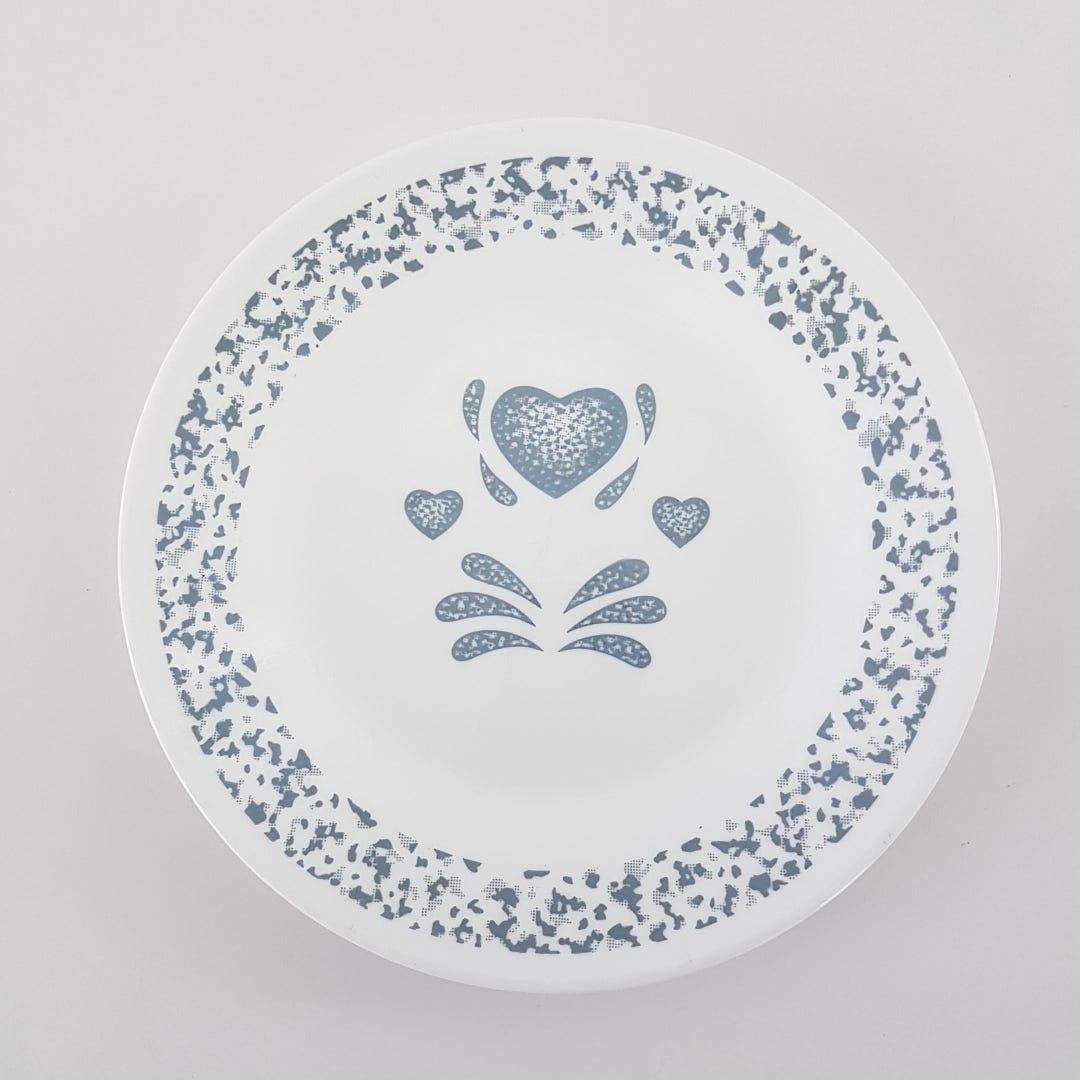 4pc Corelle BLUE HEARTS Side Plate Set, Made in USA - Etsy