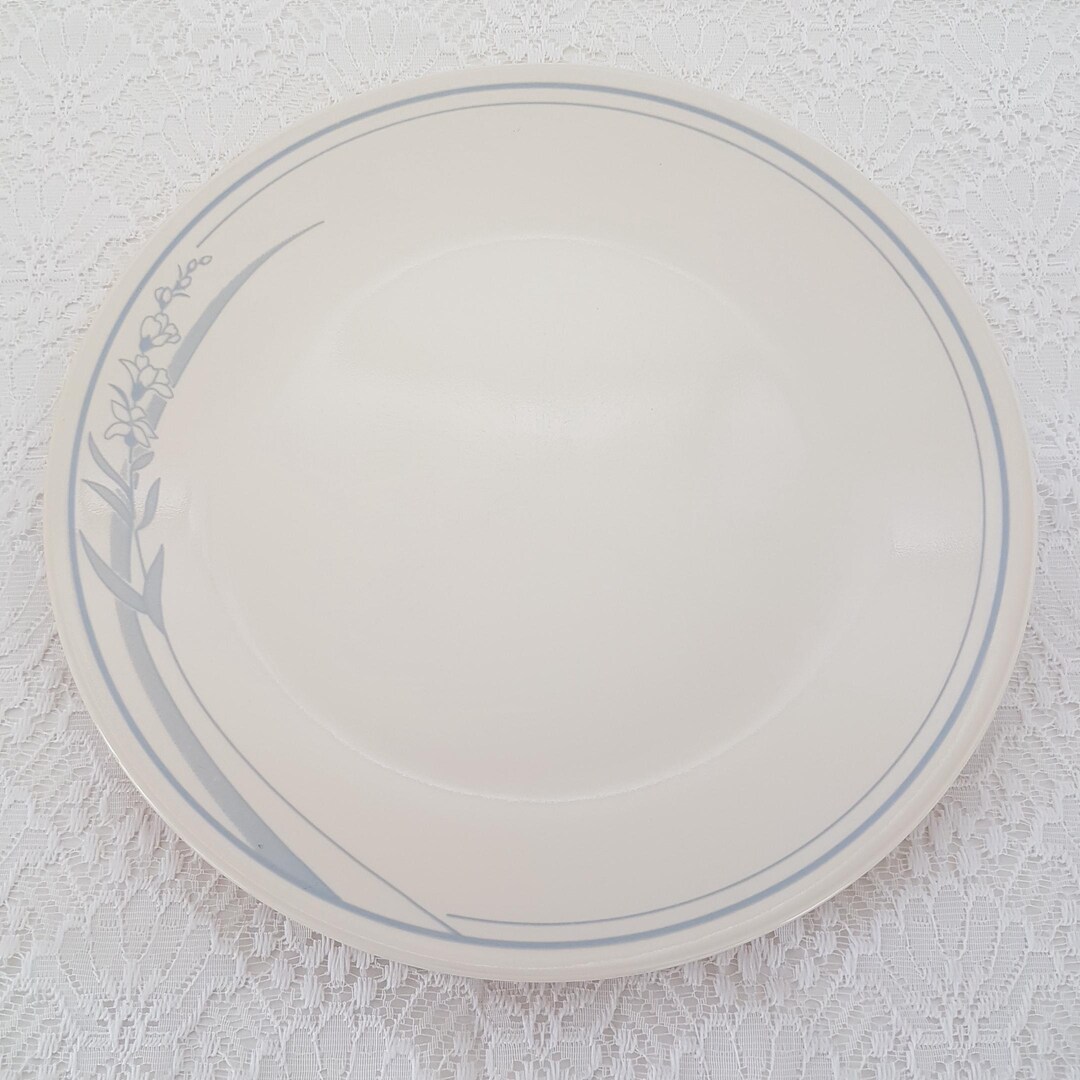 4pc Corelle by Corning Blue Lily on Cream Dinner Plate Set - Etsy